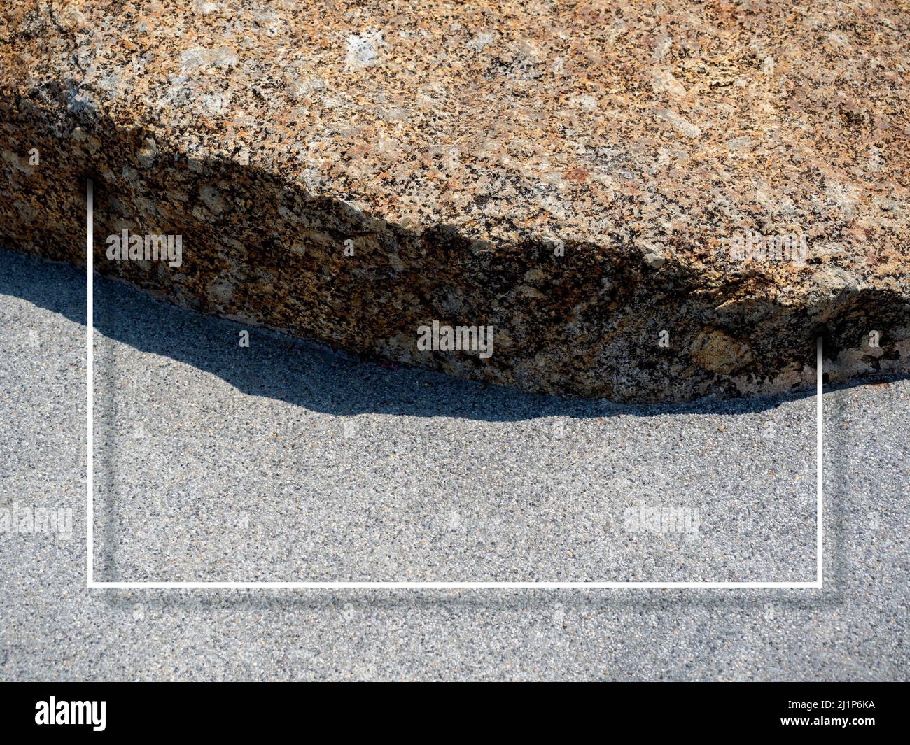 A minimalist white thin line makes a decorated square frame on two ...