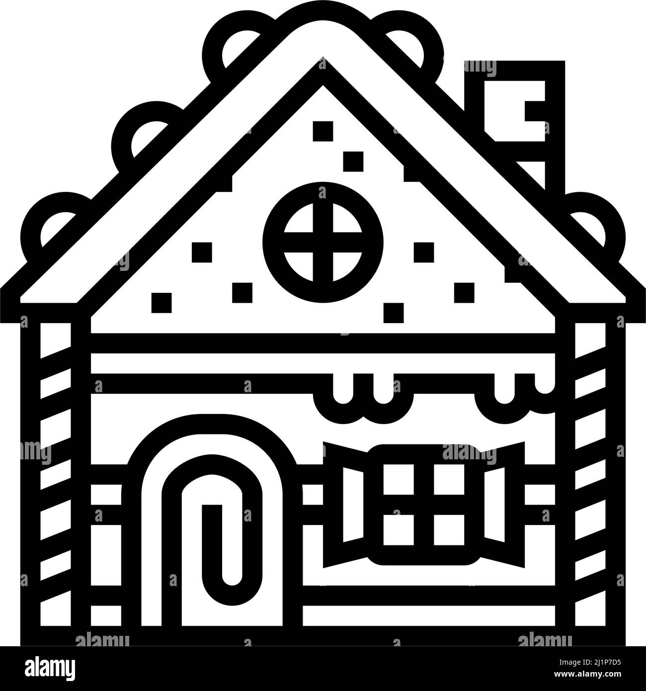 Gingerbread House Black And White Clip Art