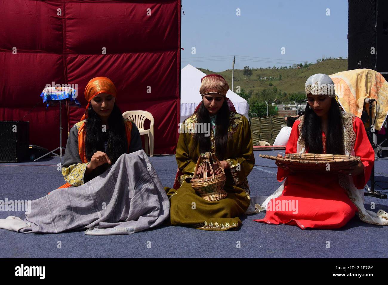 March 27, 2022, Poonch, Jammu and Kashmir, India: Artists perform ...