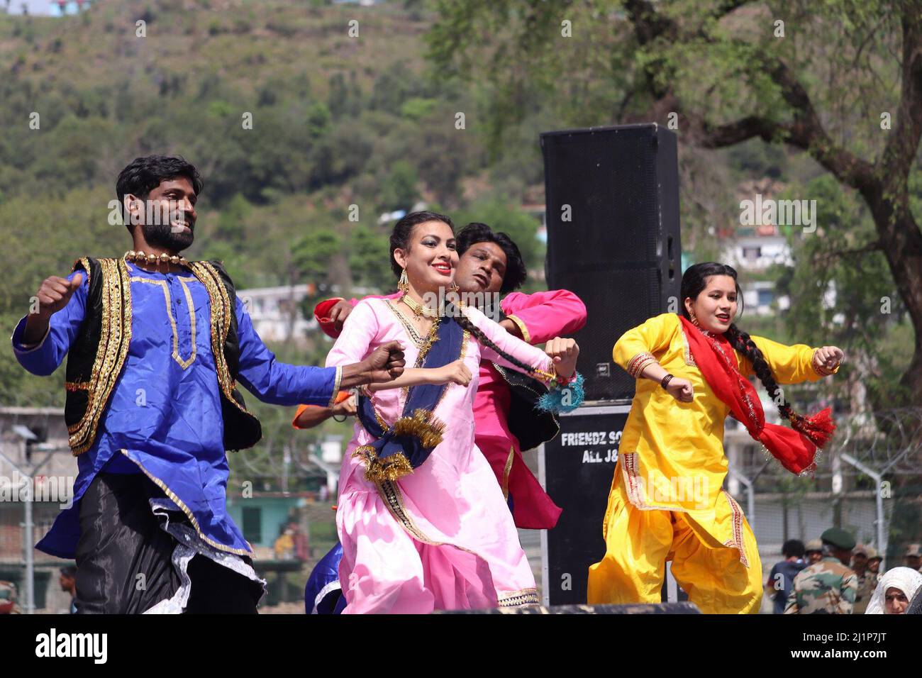 March 27, 2022, Poonch, Jammu and Kashmir, India: Artists perform ...