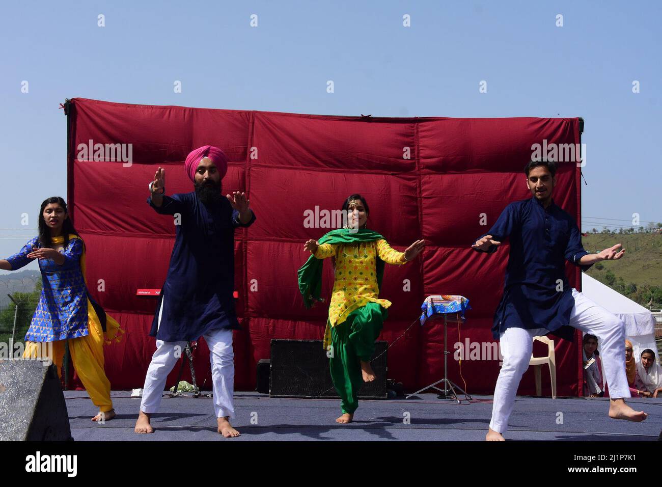 March 27, 2022, Poonch, Jammu and Kashmir, India: Artists perform ...