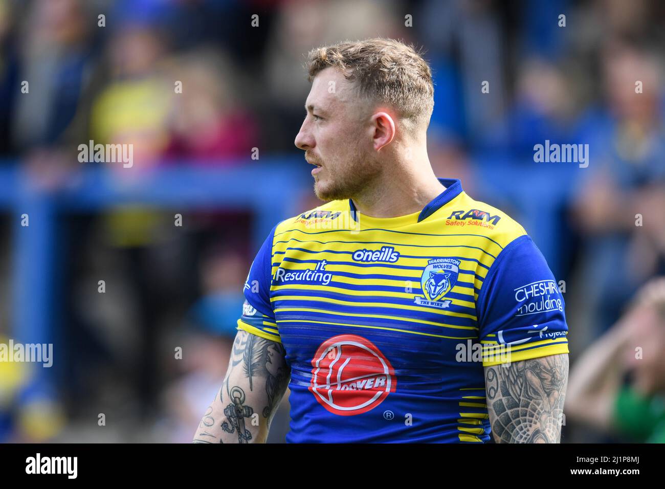 Josh Charnley #2 of Warrington Wolves in action during the game Stock ...