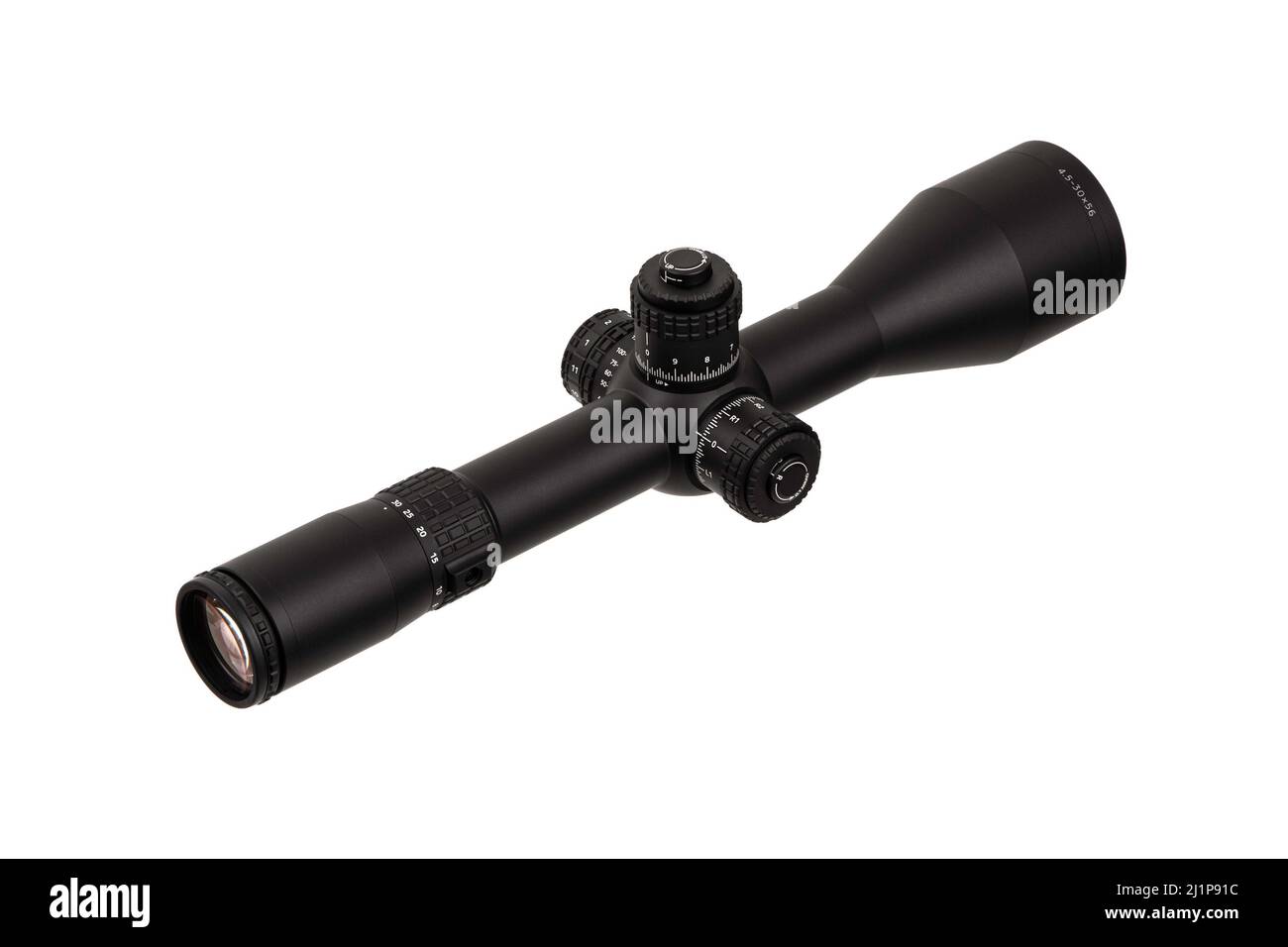 Modern black optical sight. Optical device for aiming at long distances ...
