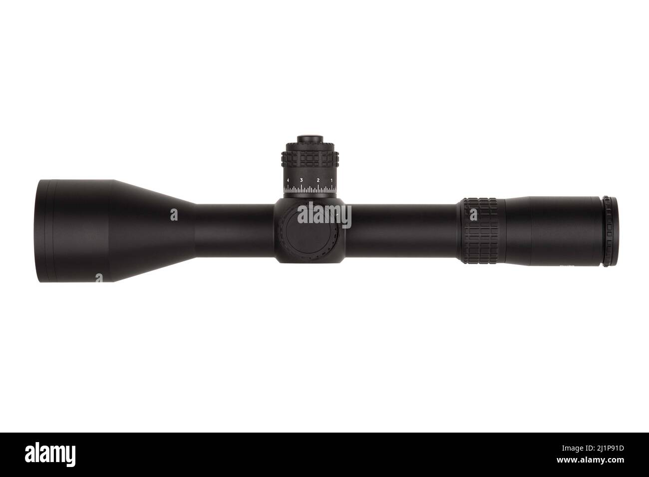 Modern black optical sight. Optical device for aiming at long distances ...