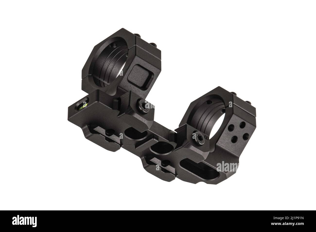 Quick disconnect mount made for holding a scope on a rifle isolated on ...