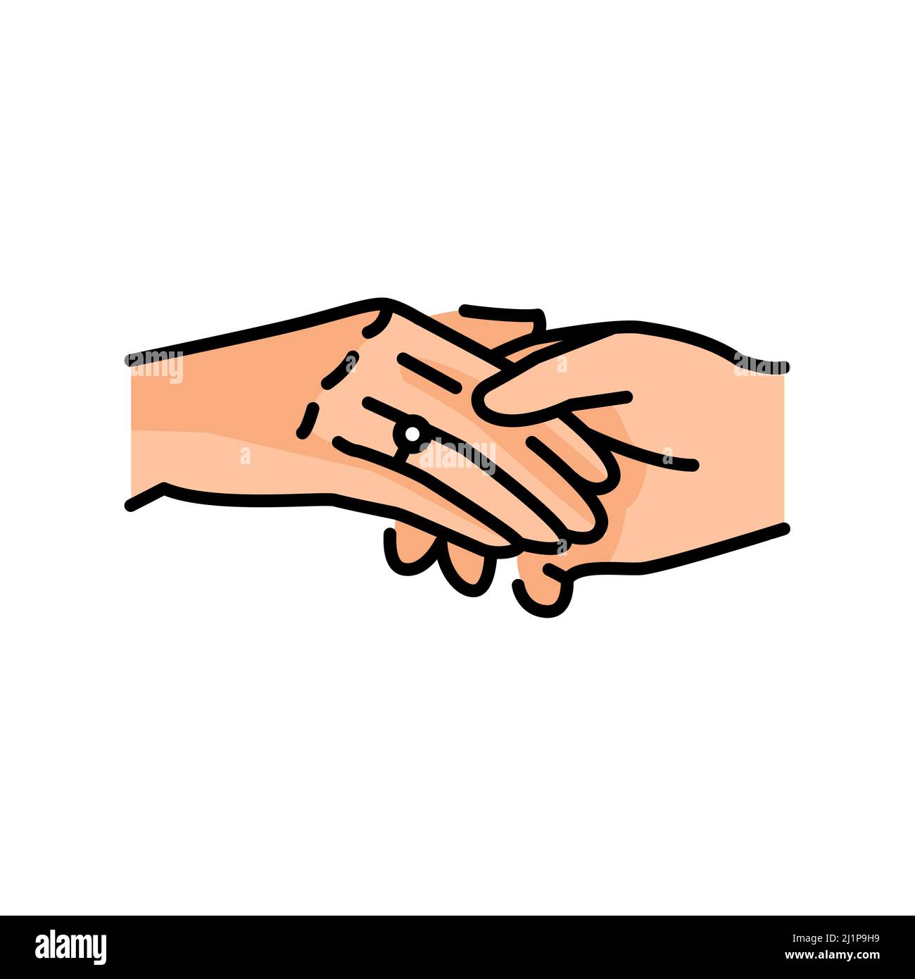 Making marriage proposal color line icon. Pictogram for web page ...