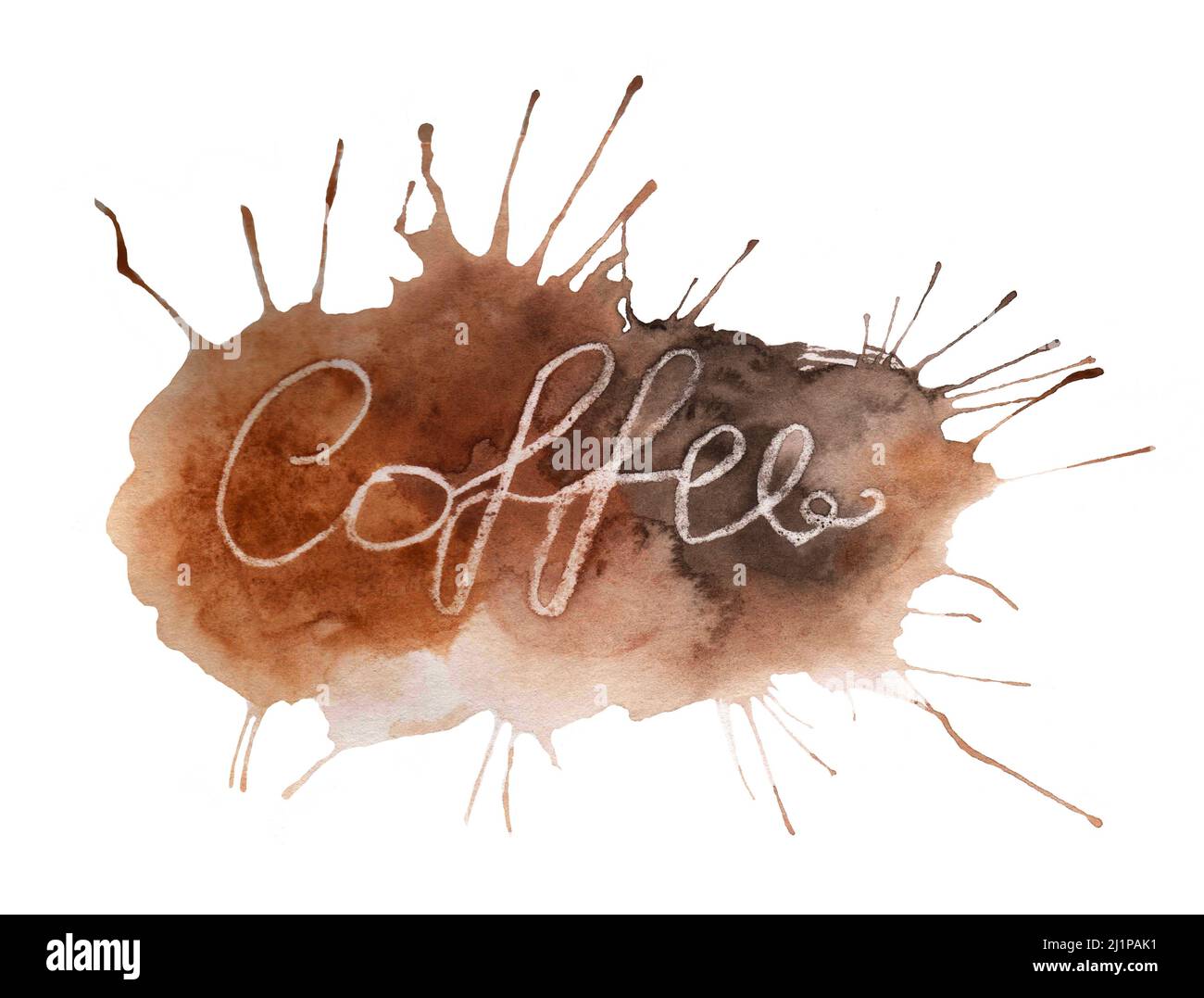 Abstract colorful watercolor texture with word Coffee. Creative ...