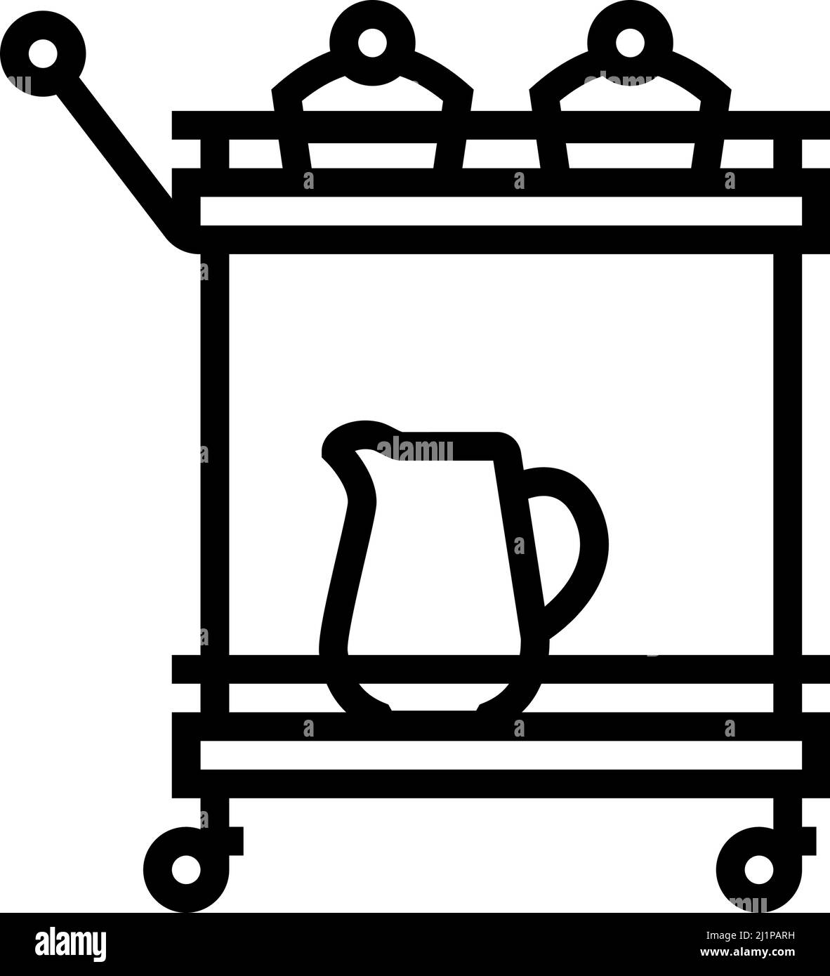 trolley bar cart line icon vector illustration Stock Vector Image & Art ...