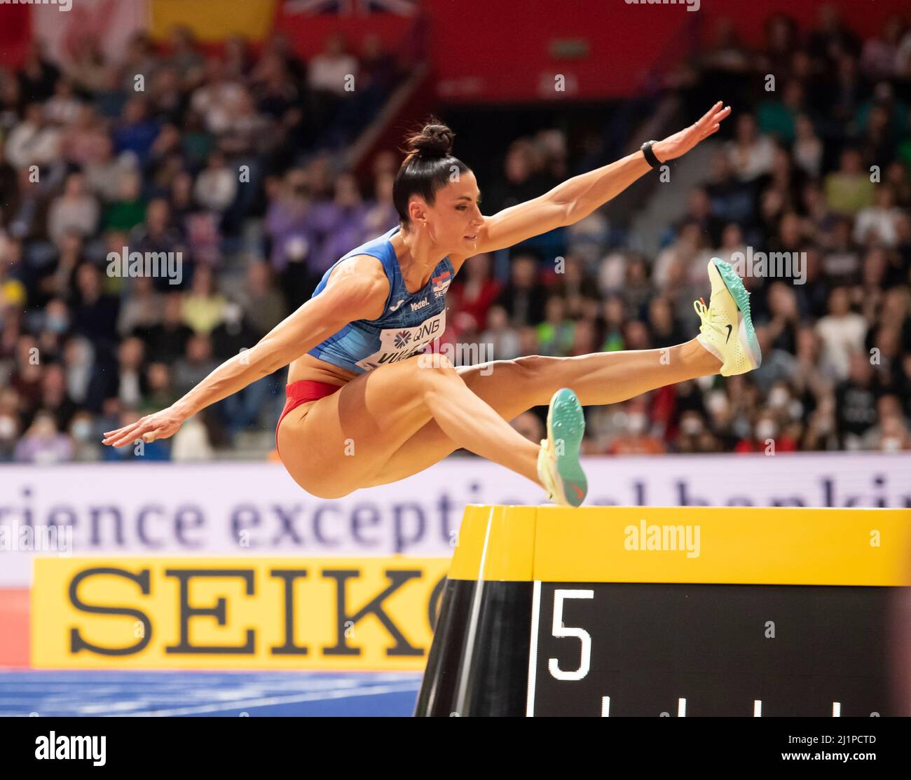 Ivana Vuleta SRB competing in the women’s long jump on Day Three of the ...