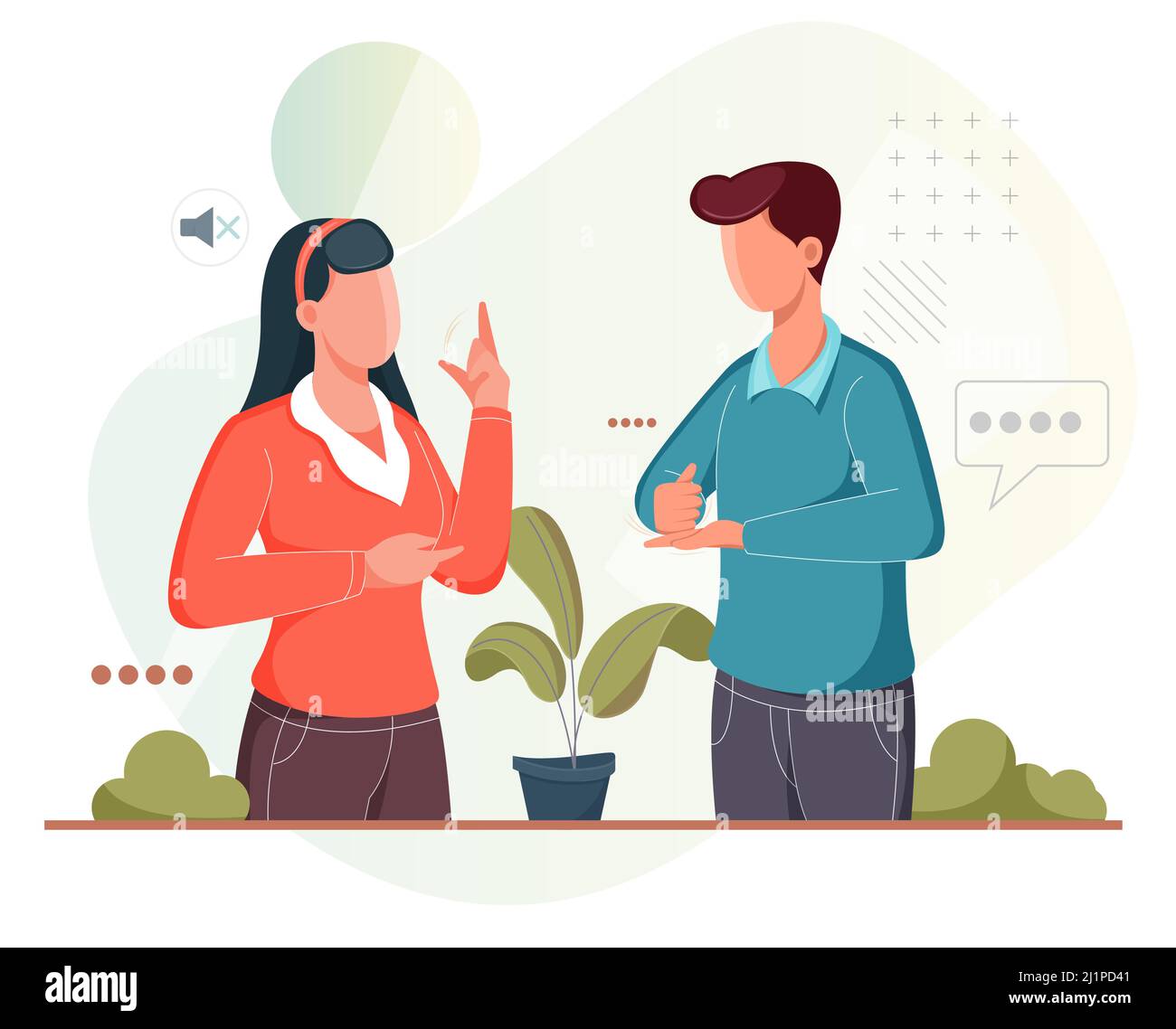 Communication with British Sign Language - Concept Illustration as EPS ...