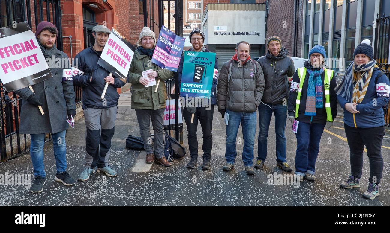 University of Sheffield staff picketing outside the Sir Robert Hadfield ...