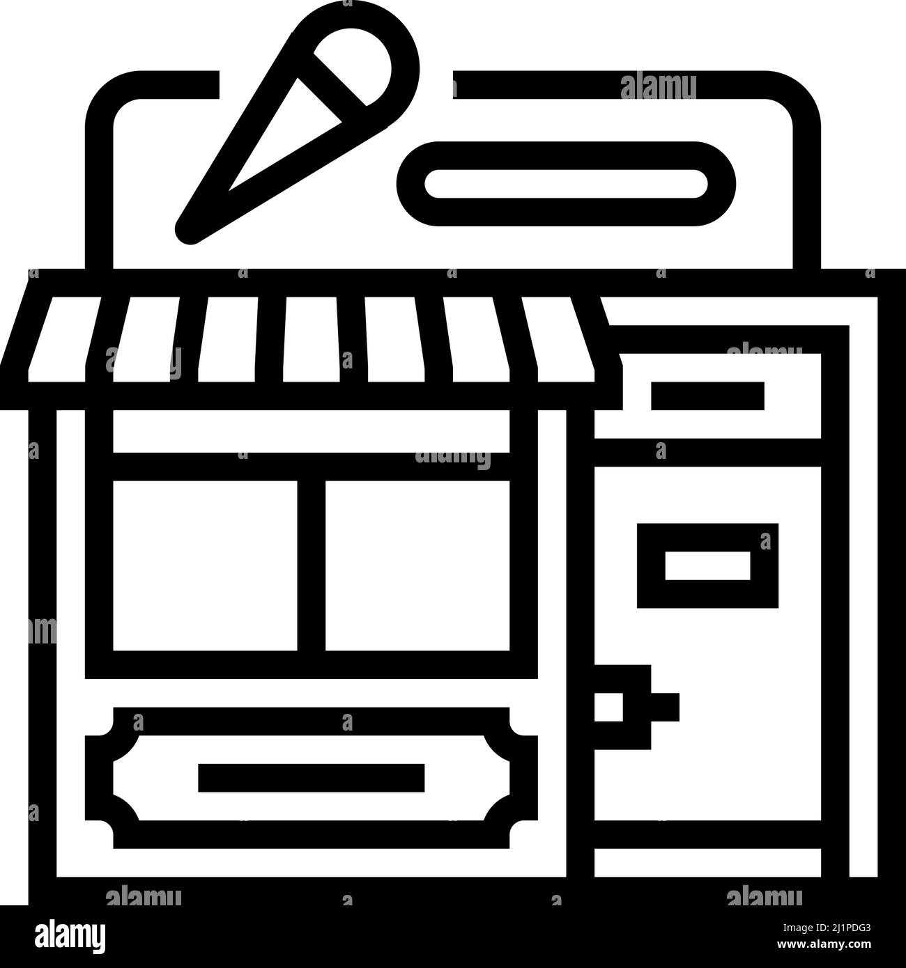 shop ice cream line icon vector illustration Stock Vector Image & Art ...