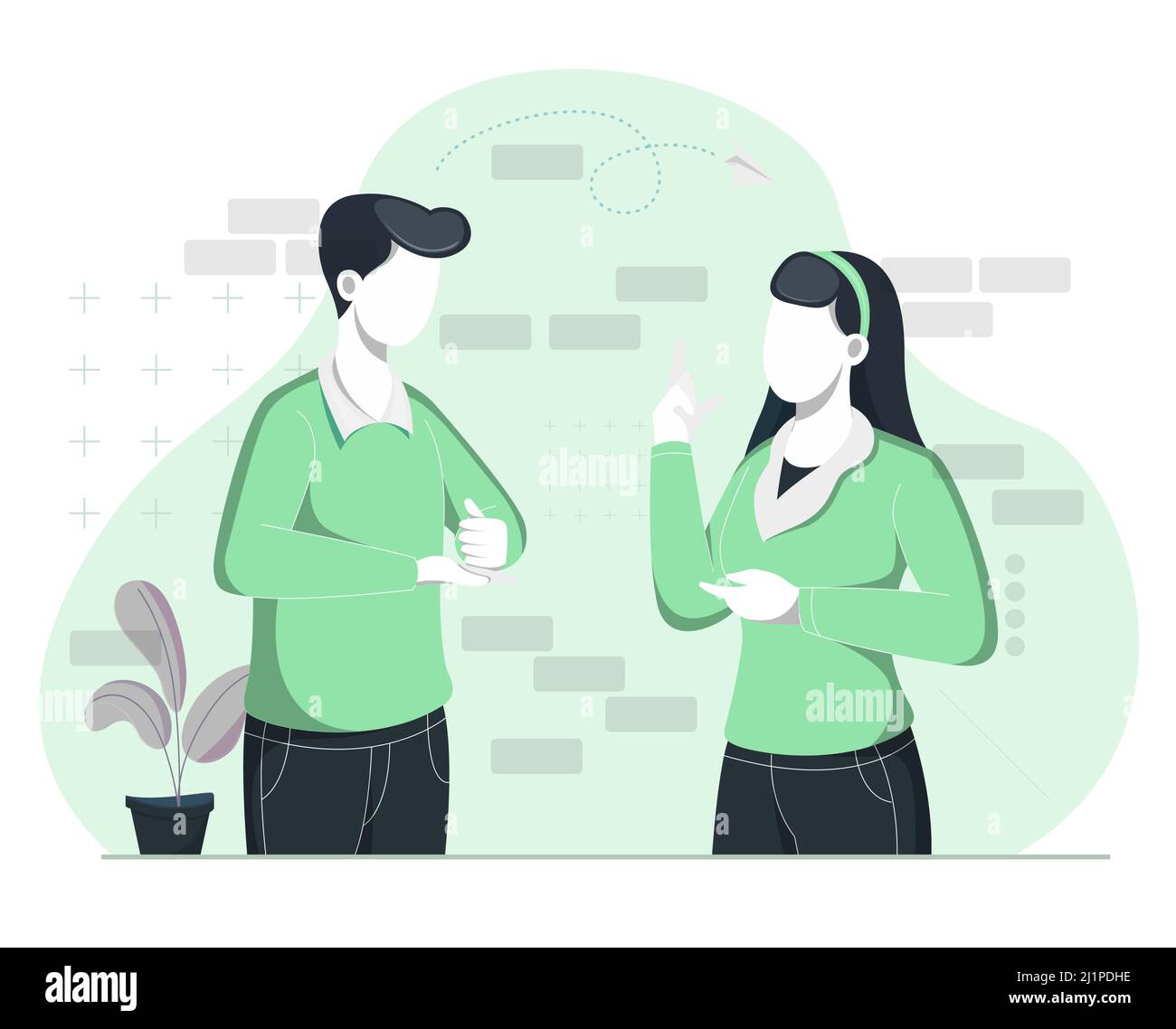 Communication with British Sign Language - Concept Illustration as EPS ...