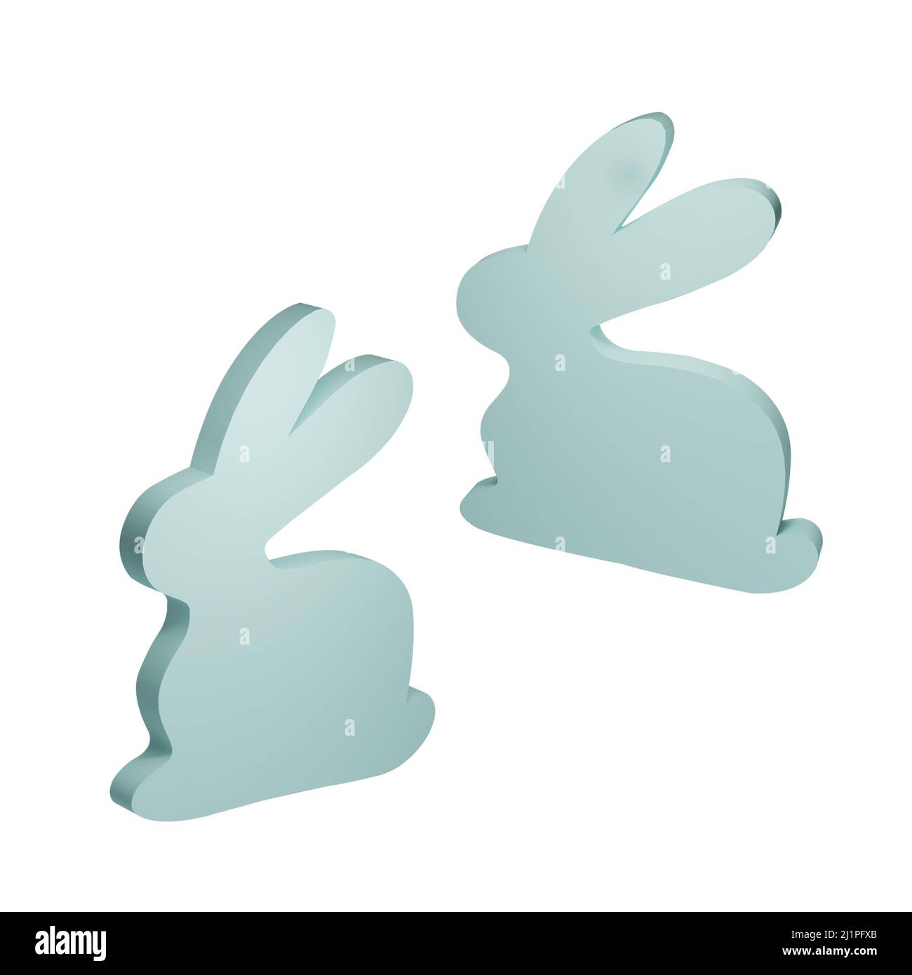 3d render illustration blue rabbit isolated Stock Photo - Alamy