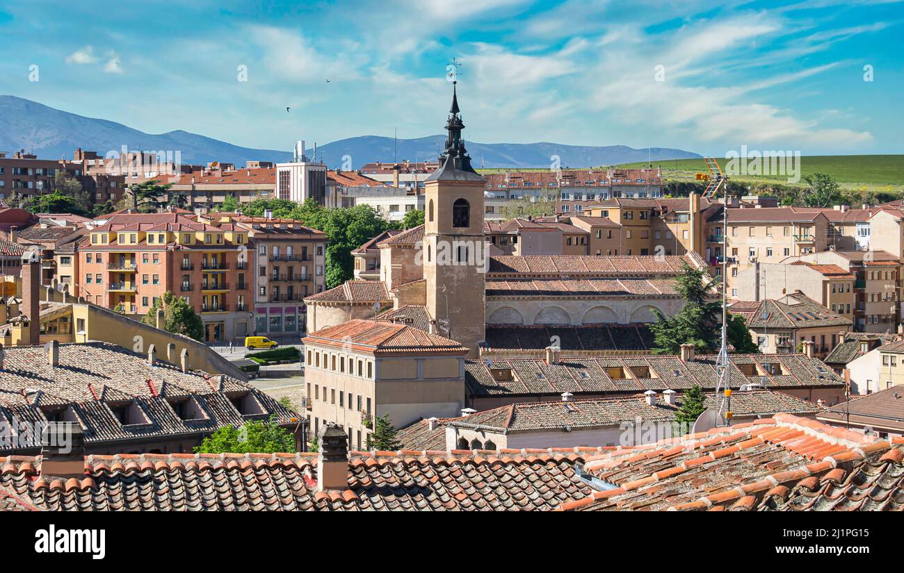 The 12th century Romanesque church of San Millan in Segovia, Spain ...