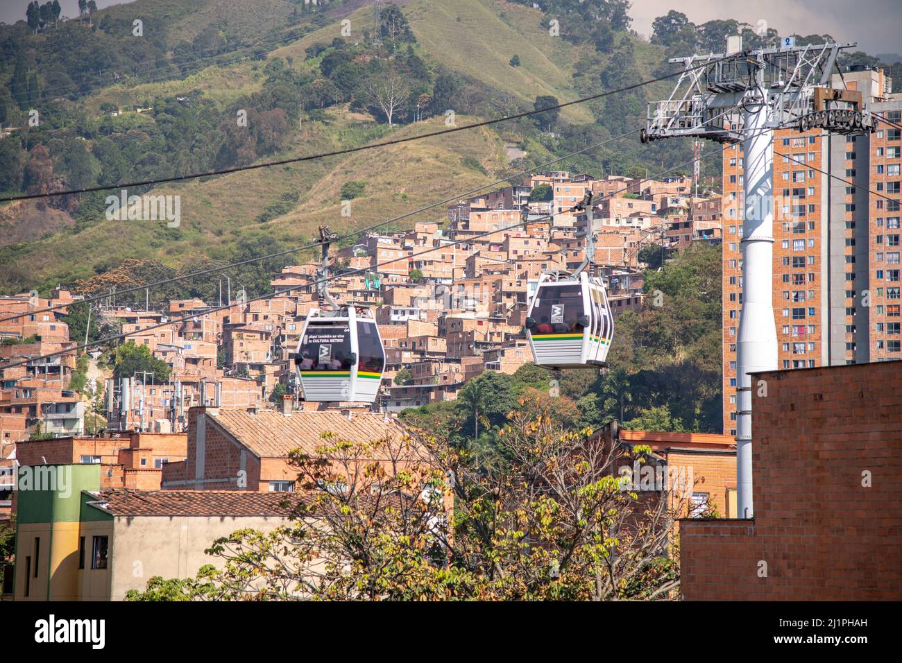 A view of Medellin in Colombia from a cable car Stock Photo - Alamy
