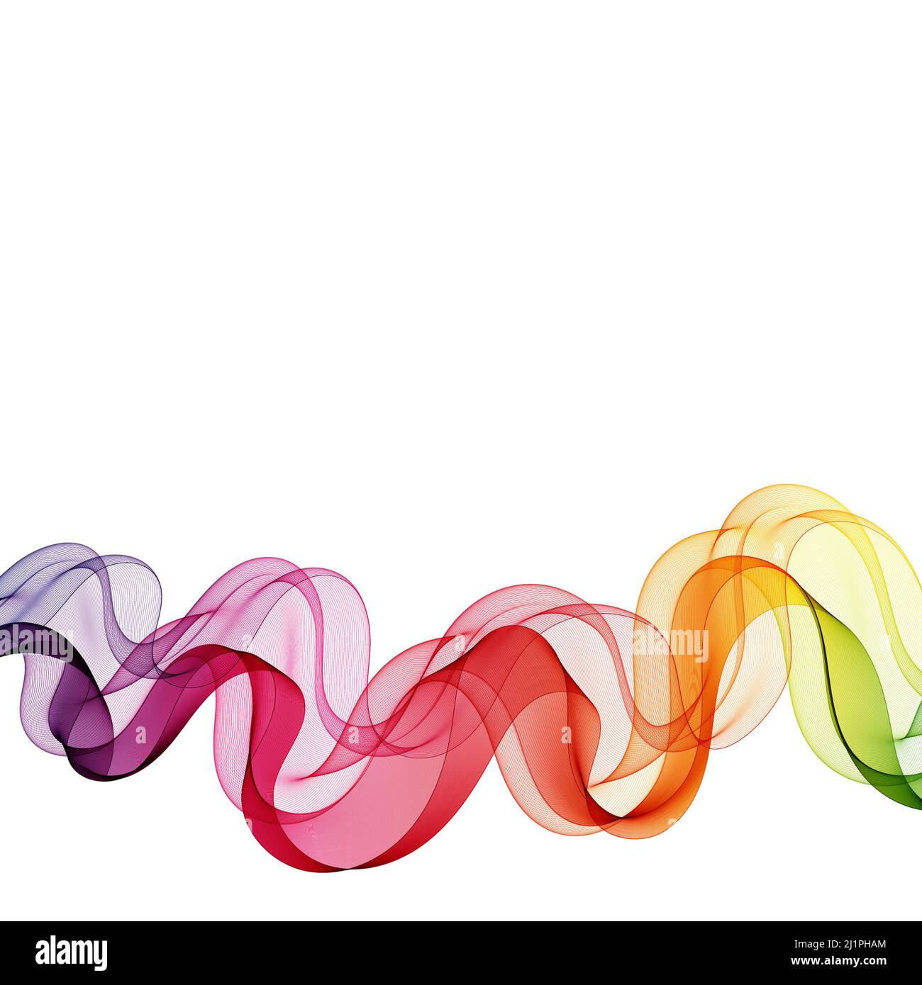 Colorful Design Element Gradient Wave Line Isolated on White Background ...