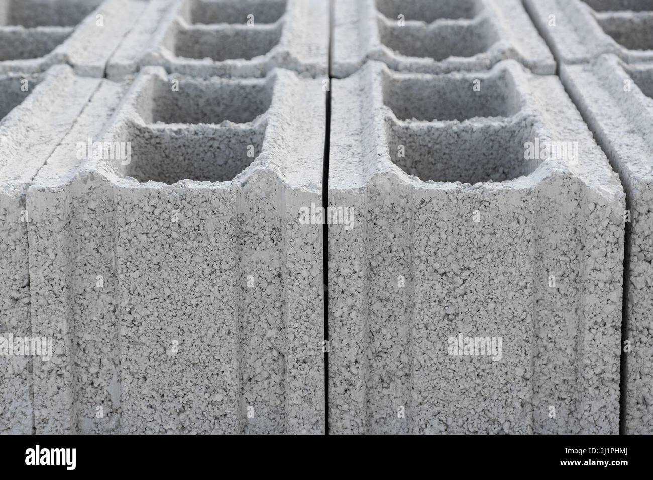 Pallet of Concrete Cinder Blocks, Grey Uniformed brick Shapes building ...