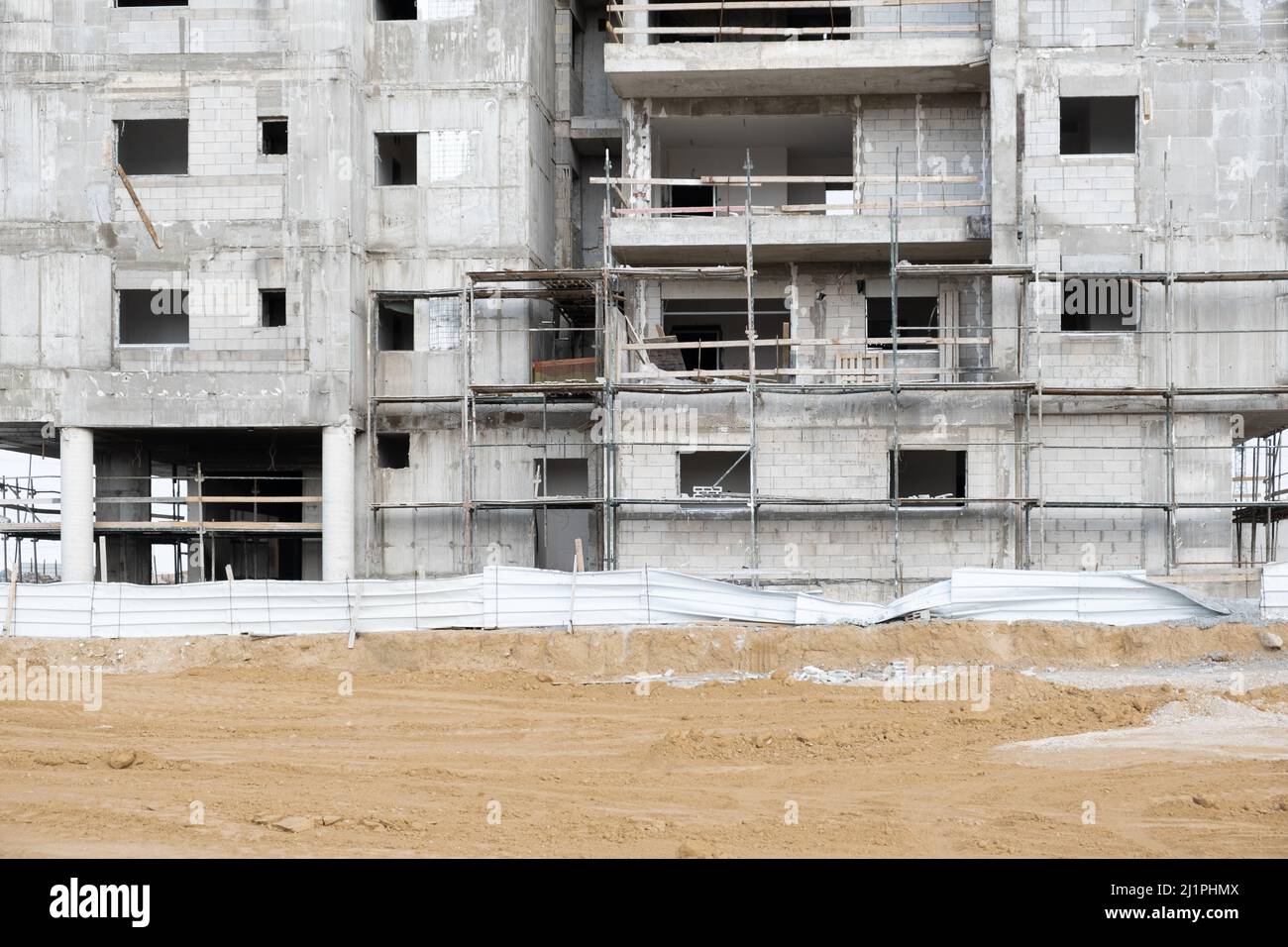On a construction site in the south of Israel. Modern Apartments ...