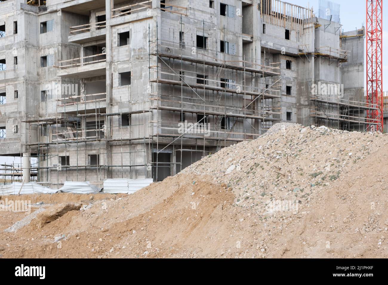 On a construction site in the south of Israel. Modern Apartments ...