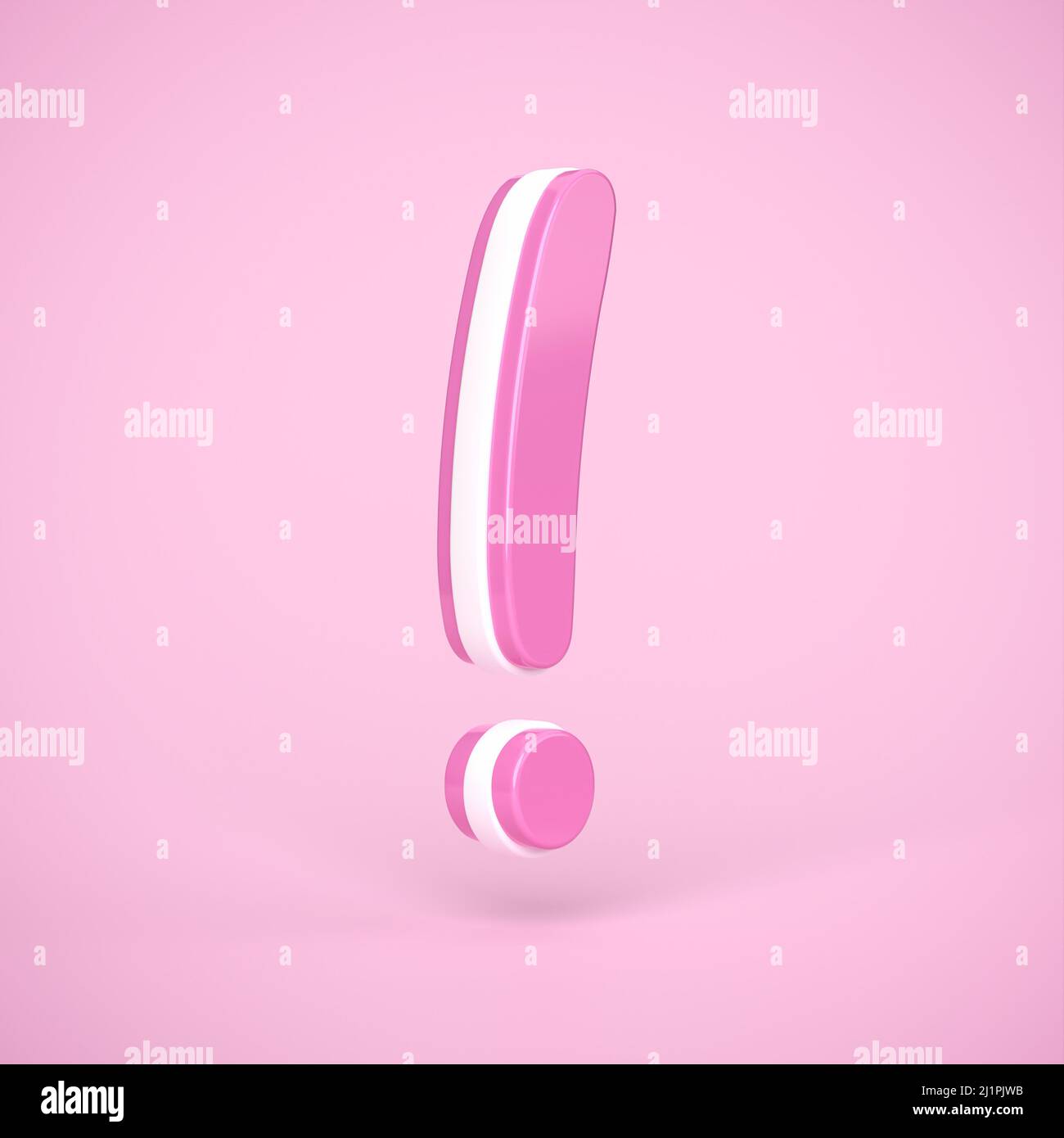 An Exclamation Mark in pink with a white core on pink background. Comic ...