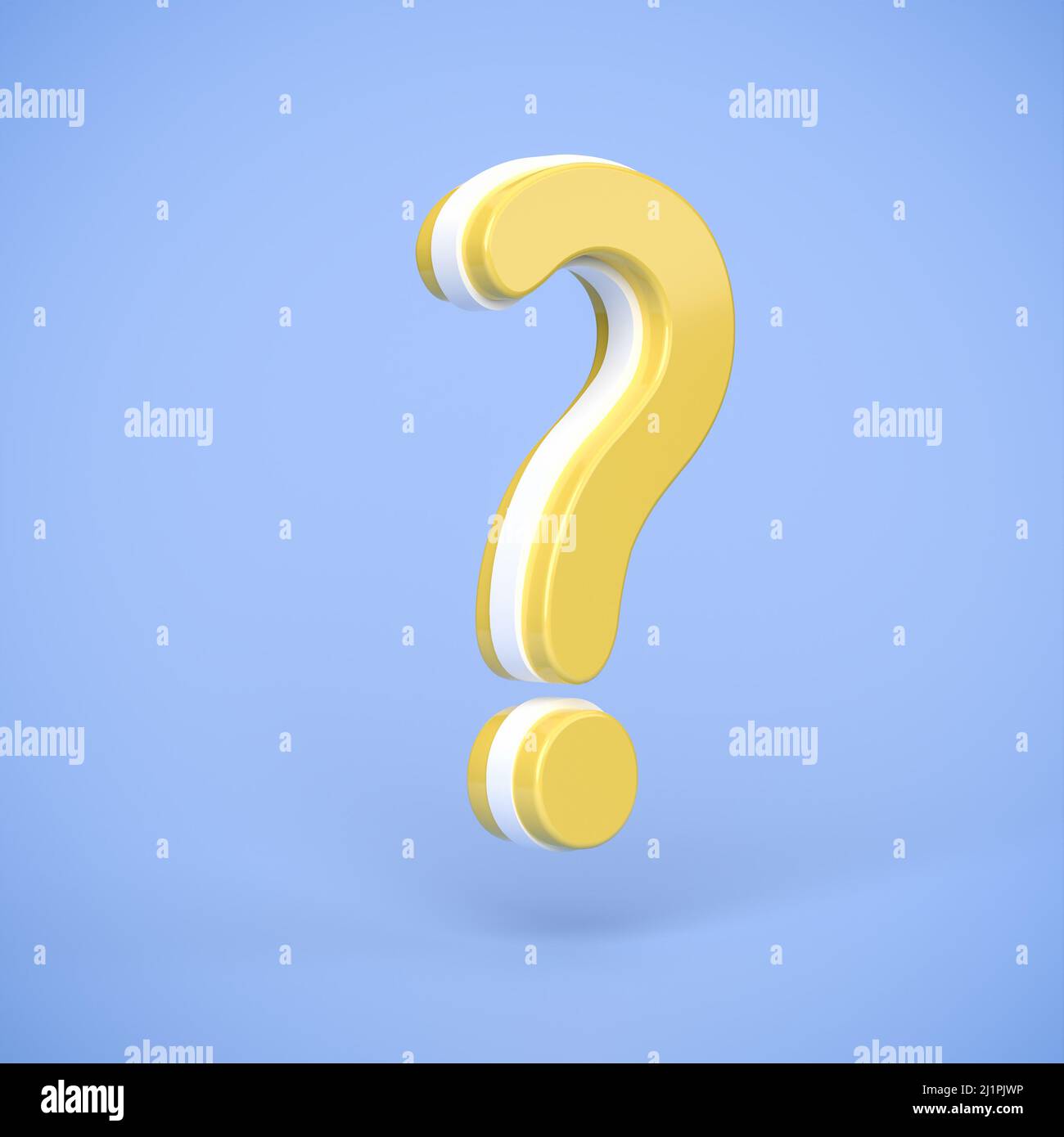 A Question Mark in yellow with a white core on a blue background. Comic ...