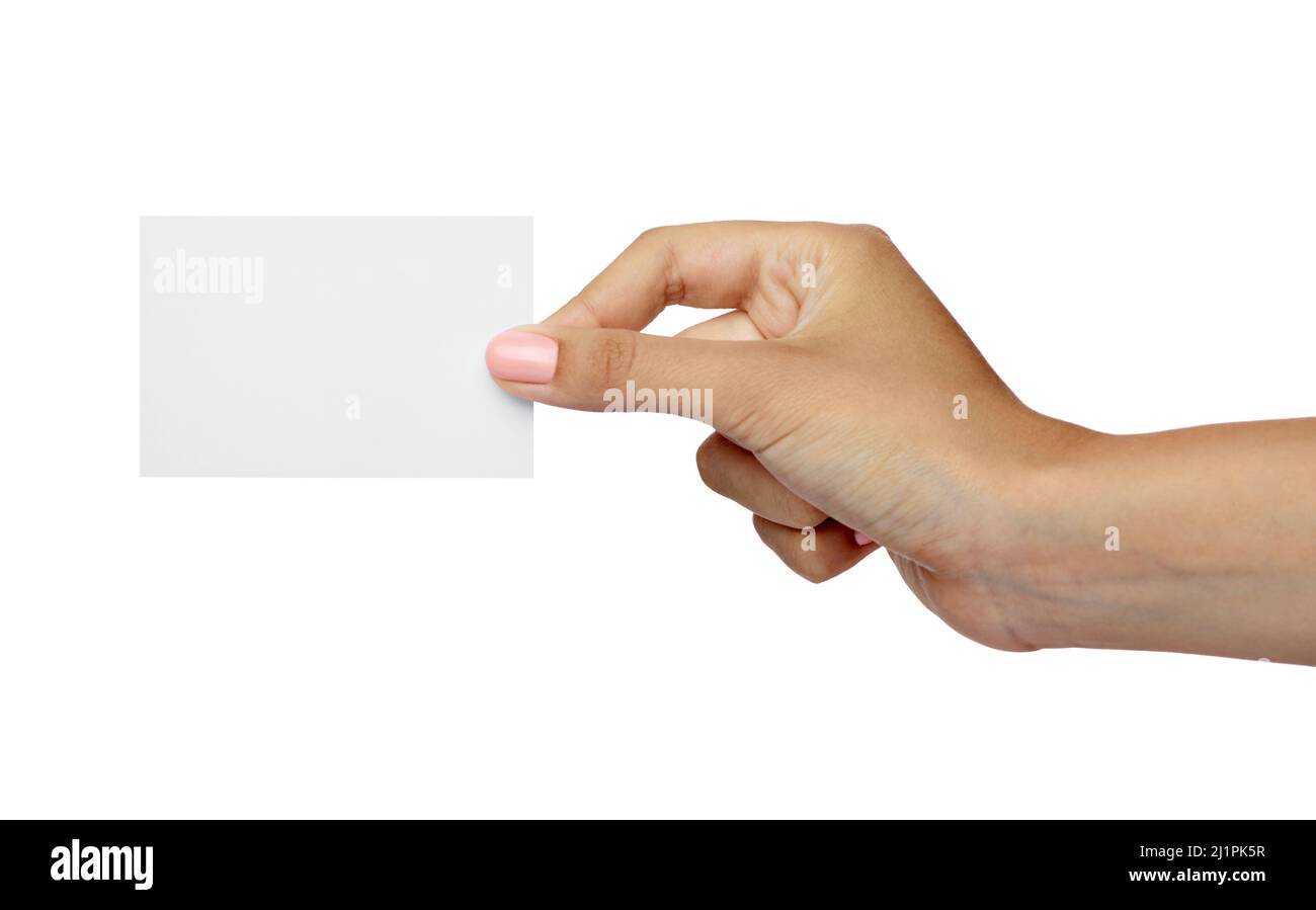 note paper card blank sign hand holding Stock Photo - Alamy