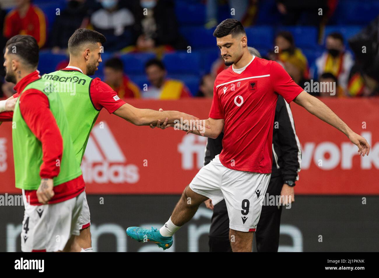 Armando Broja of Albania warming up during the International Friendly ...