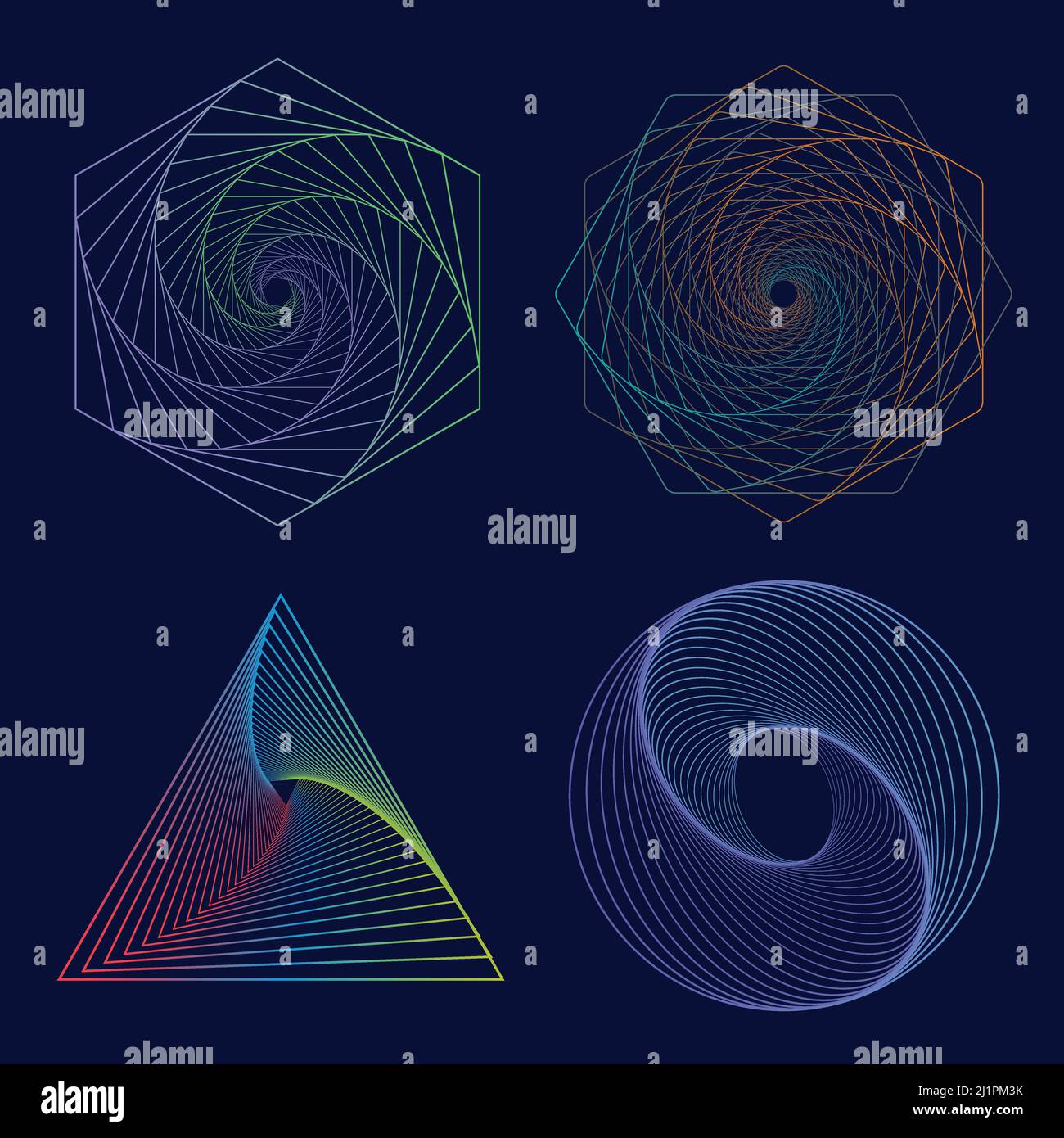 Set of geometric spiral shapes hi-res stock photography and images - Alamy