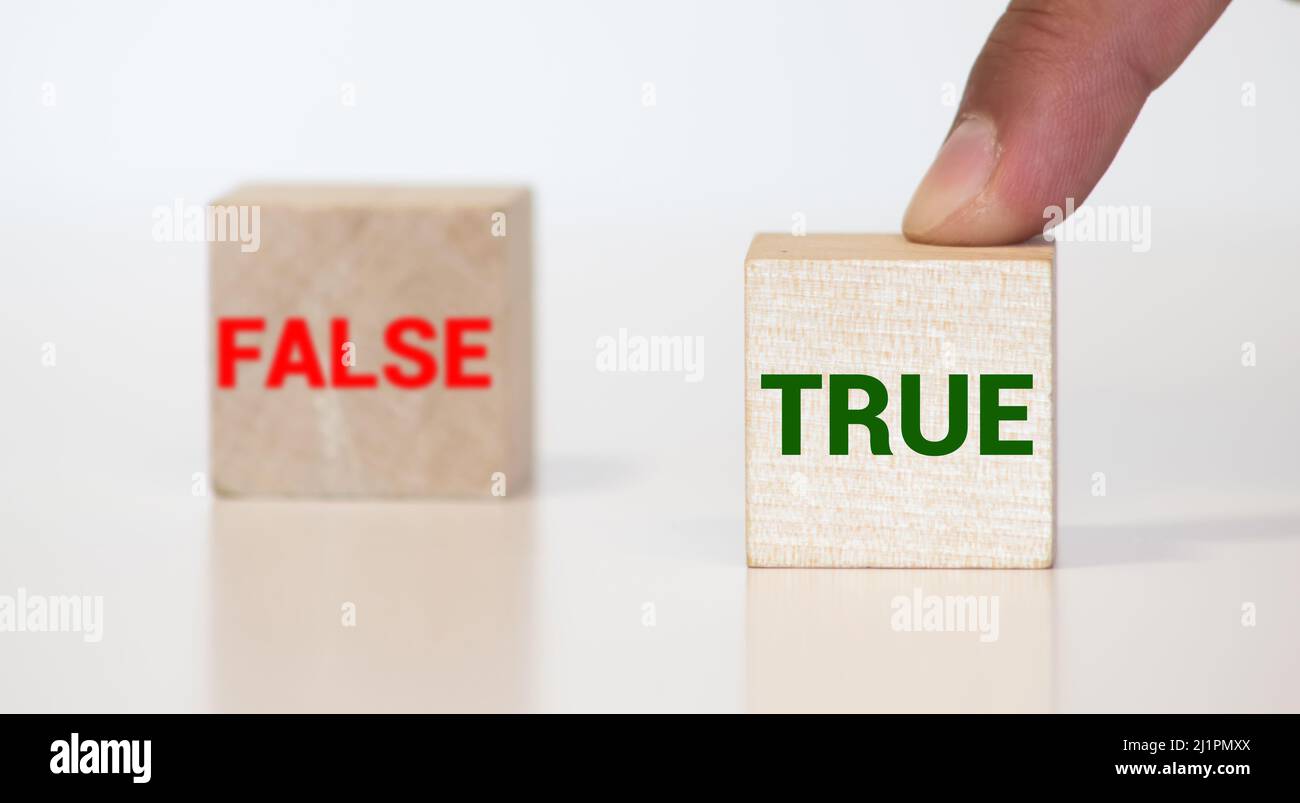 True or False. Small Blackboards with the text - True or False, on wood ...