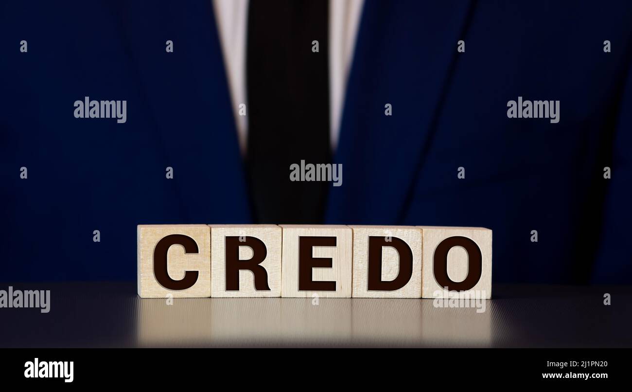 Credo word concept on cubes, business concept Stock Photo - Alamy