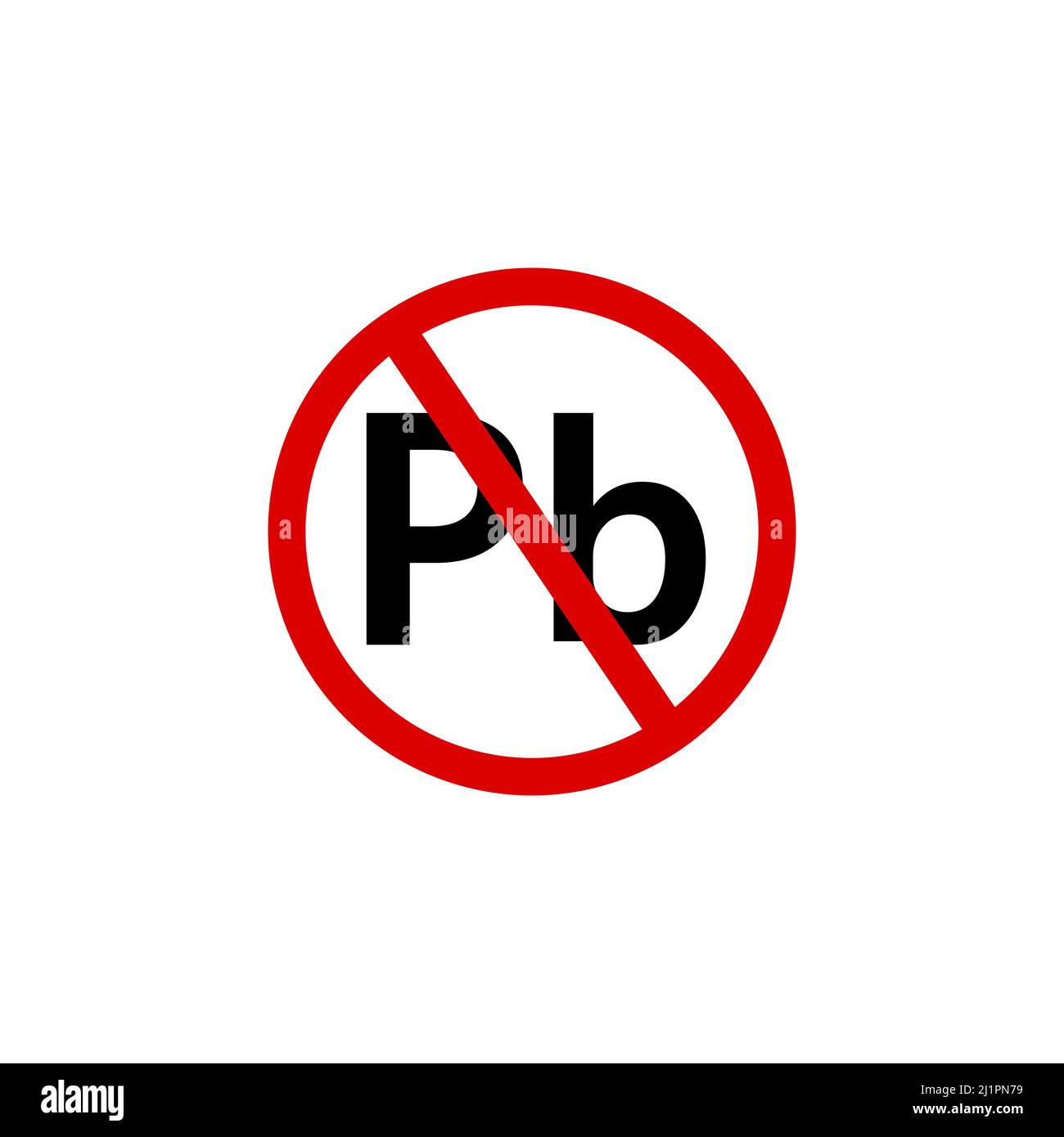 No Plumbum Pb icon. No lead red vector prohibited sign Stock Vector ...