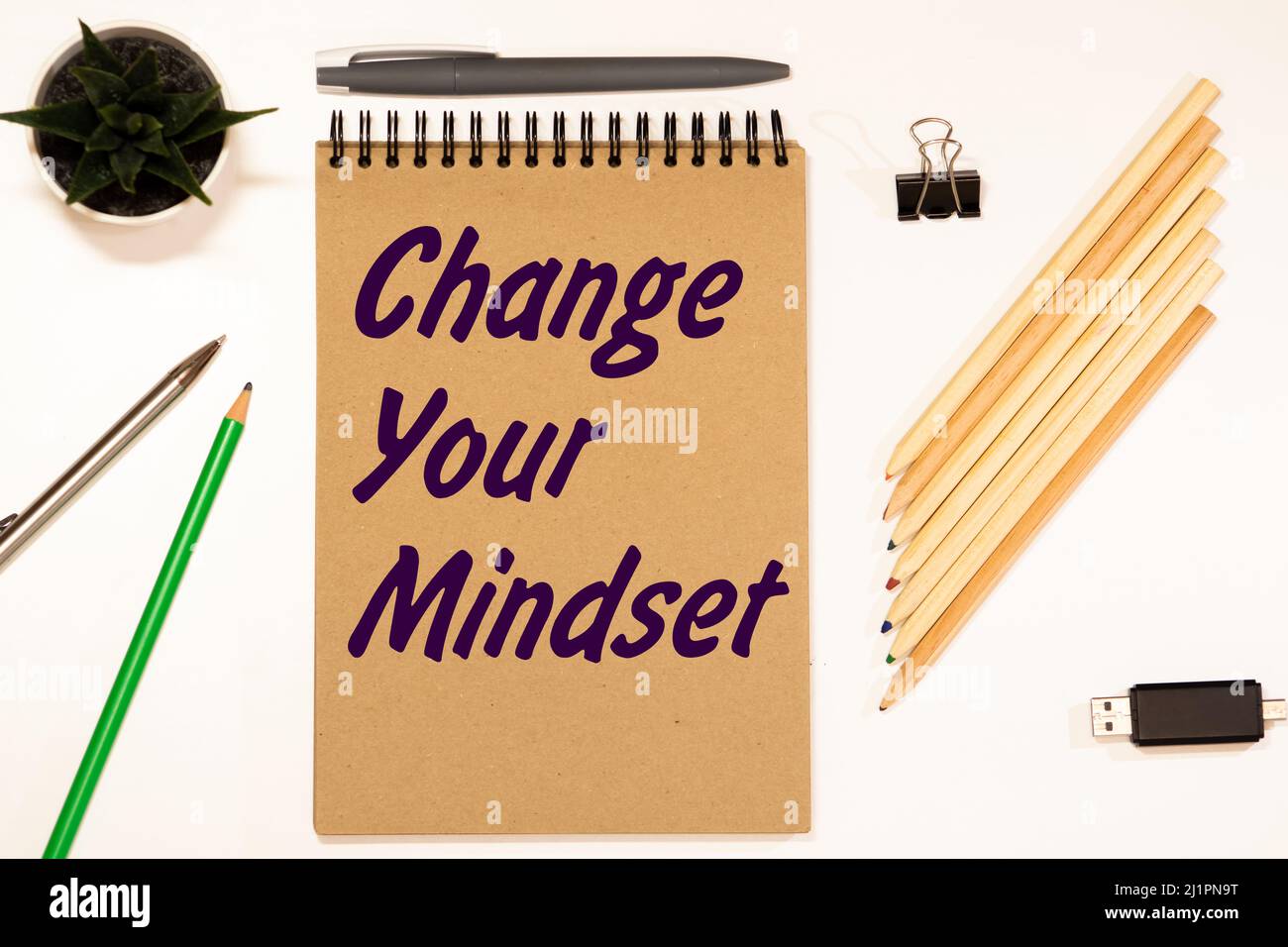 Text change your mindset on note paper Stock Photo - Alamy