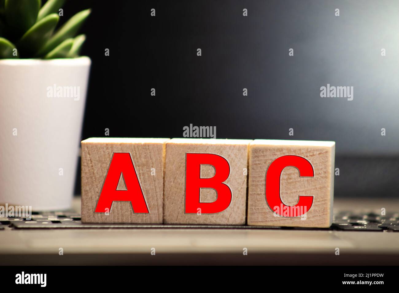 ABC Blocks.School started. Wooden block letters ABC Stock Photo - Alamy
