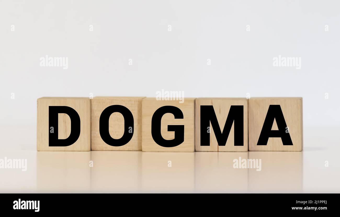 DOGMA word on white blocks concept, business concept Stock Photo - Alamy