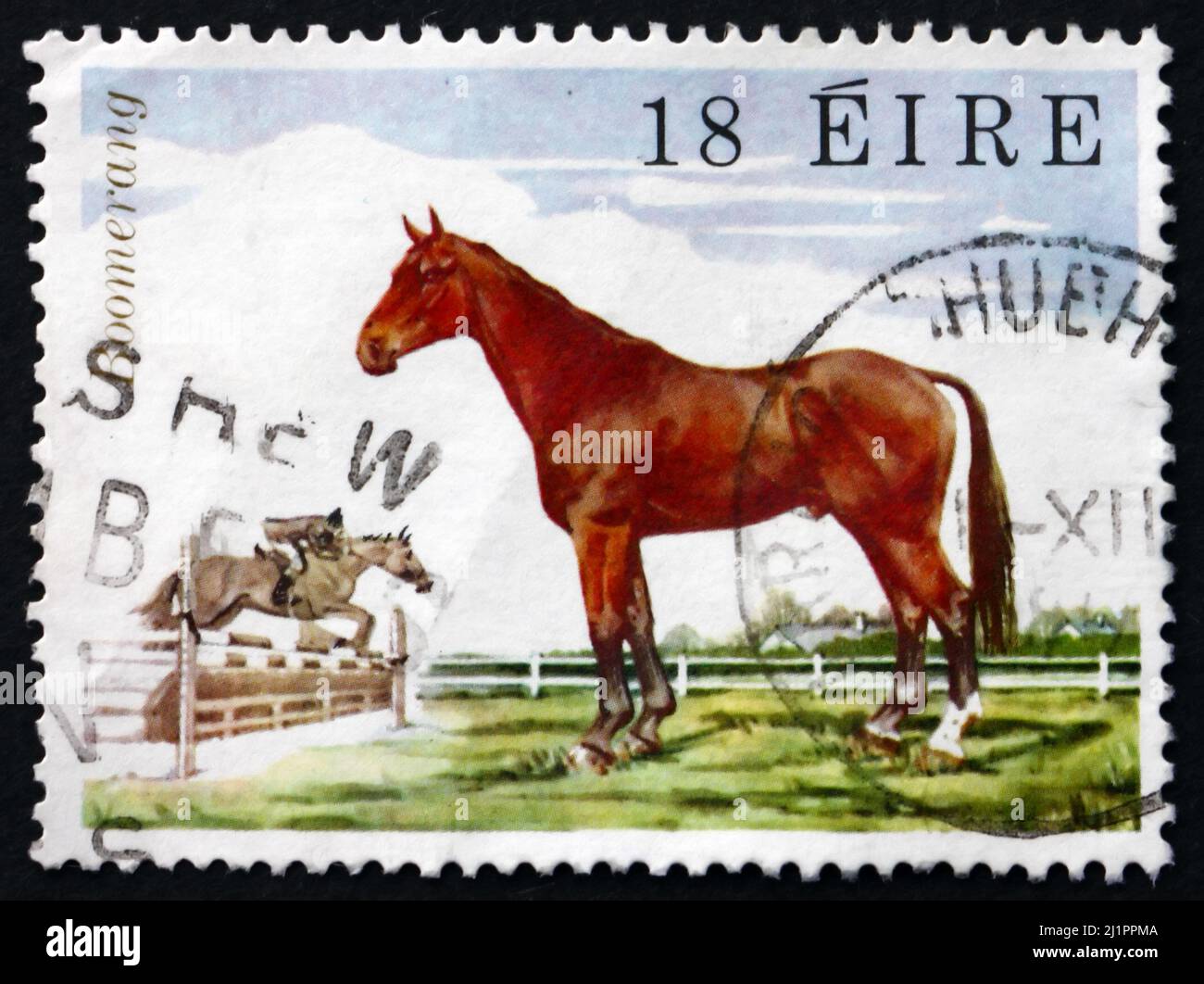 IRELAND - CIRCA 1981: A stamp printed in Ireland shows Show-jumper ...