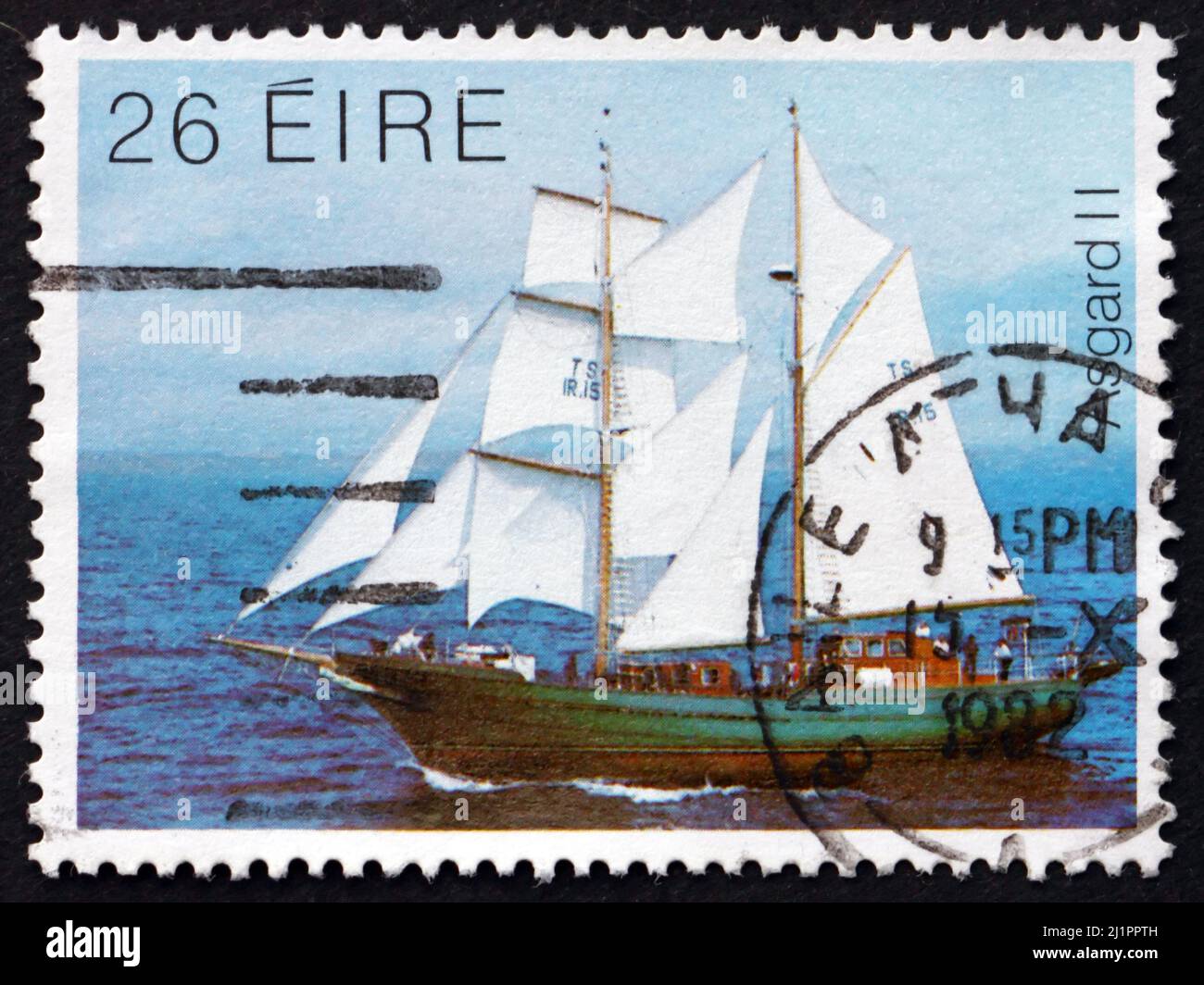IRELAND - CIRCA 1982: A stamp printed in Ireland shows Asgard II ...