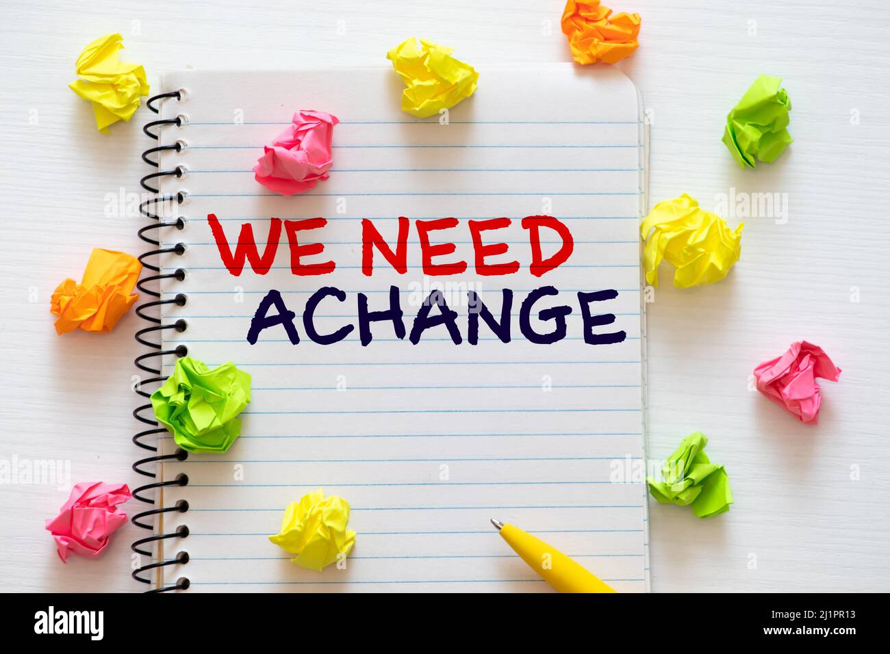 need to change text write on paper Stock Photo - Alamy