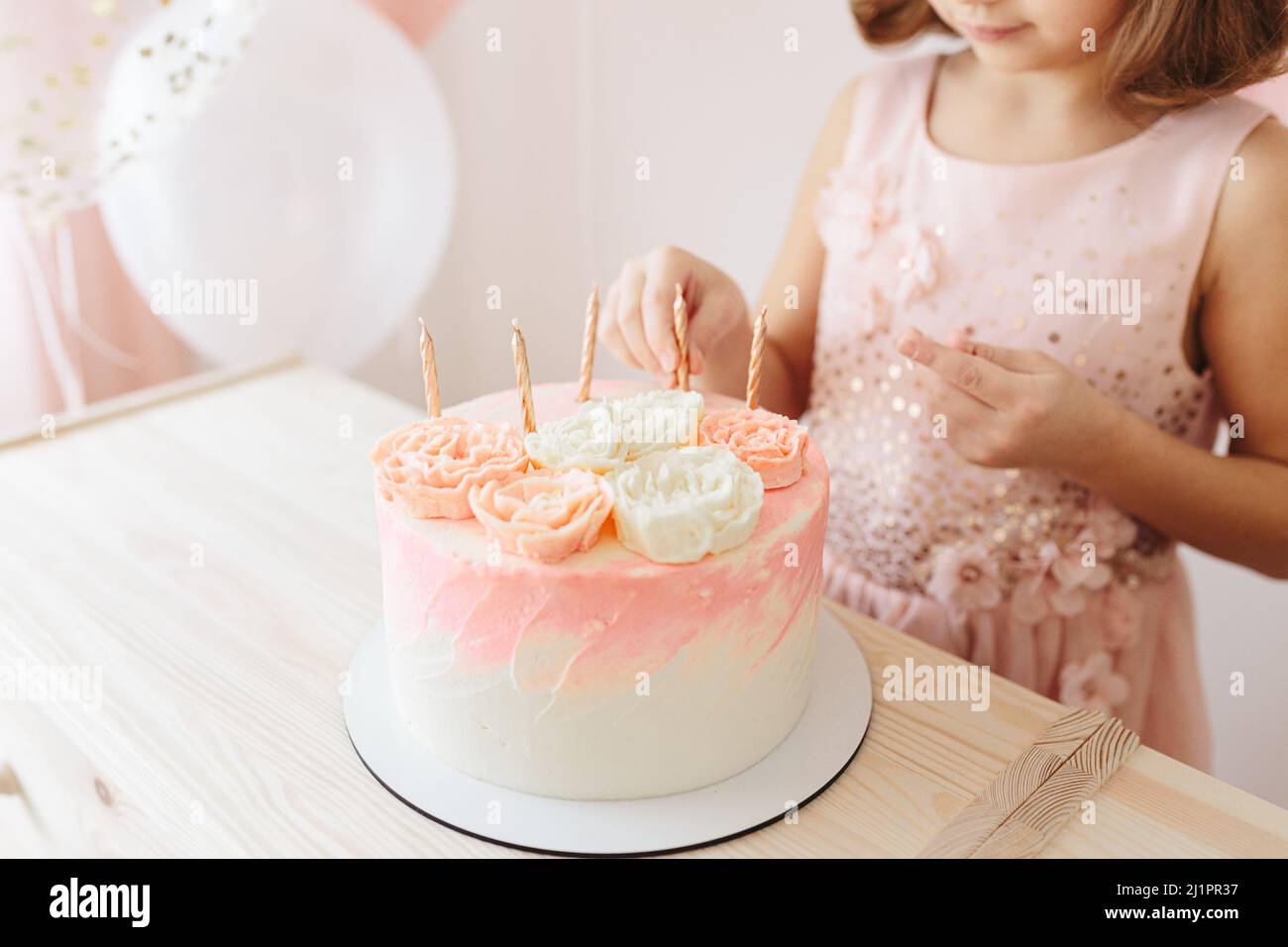 Birthday Cake And Flowers Candles