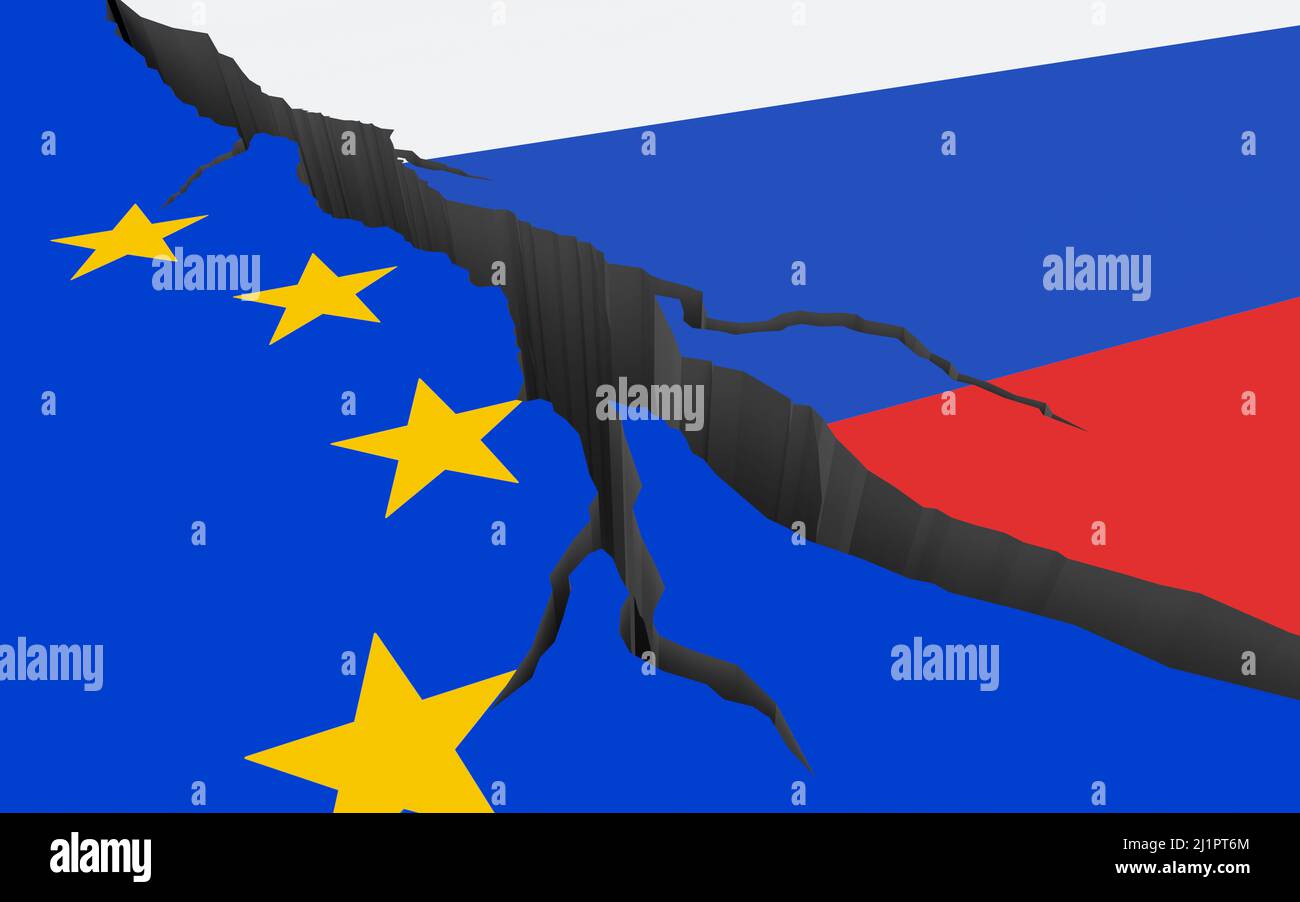 European union vs russia flag hi-res stock photography and images - Alamy