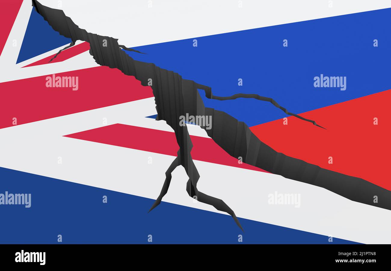 Conflict between Russia and Great Britain. 3d render Stock Photo - Alamy