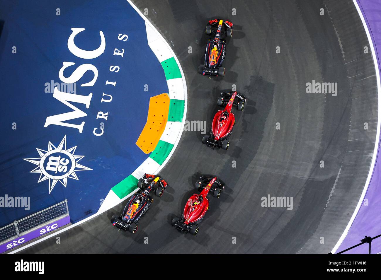 Jeddah, Saudi Arabia. 27th Mar, 2022. Start of the race, 11 PEREZ Sergio (mex), Red Bull Racing ...