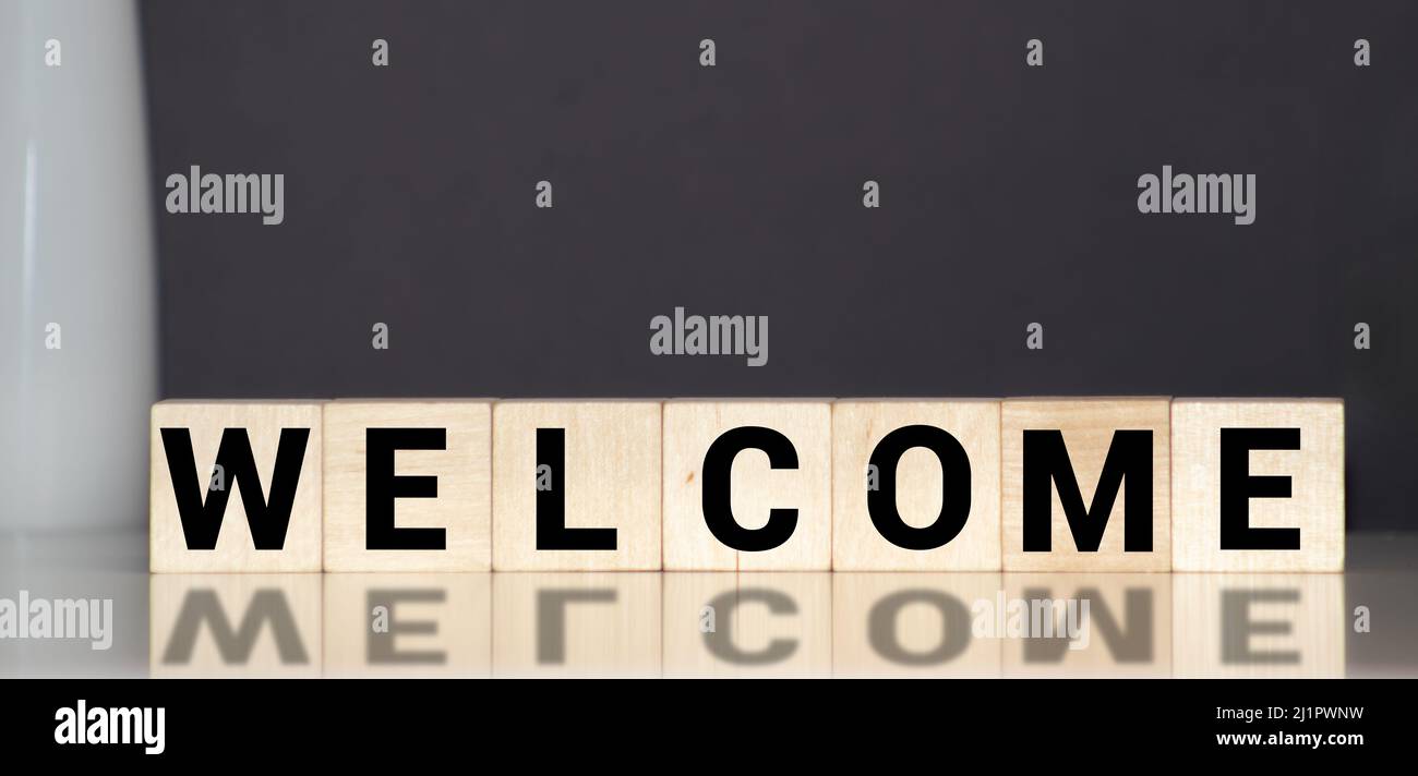 Welcome written hi-res stock photography and images - Alamy