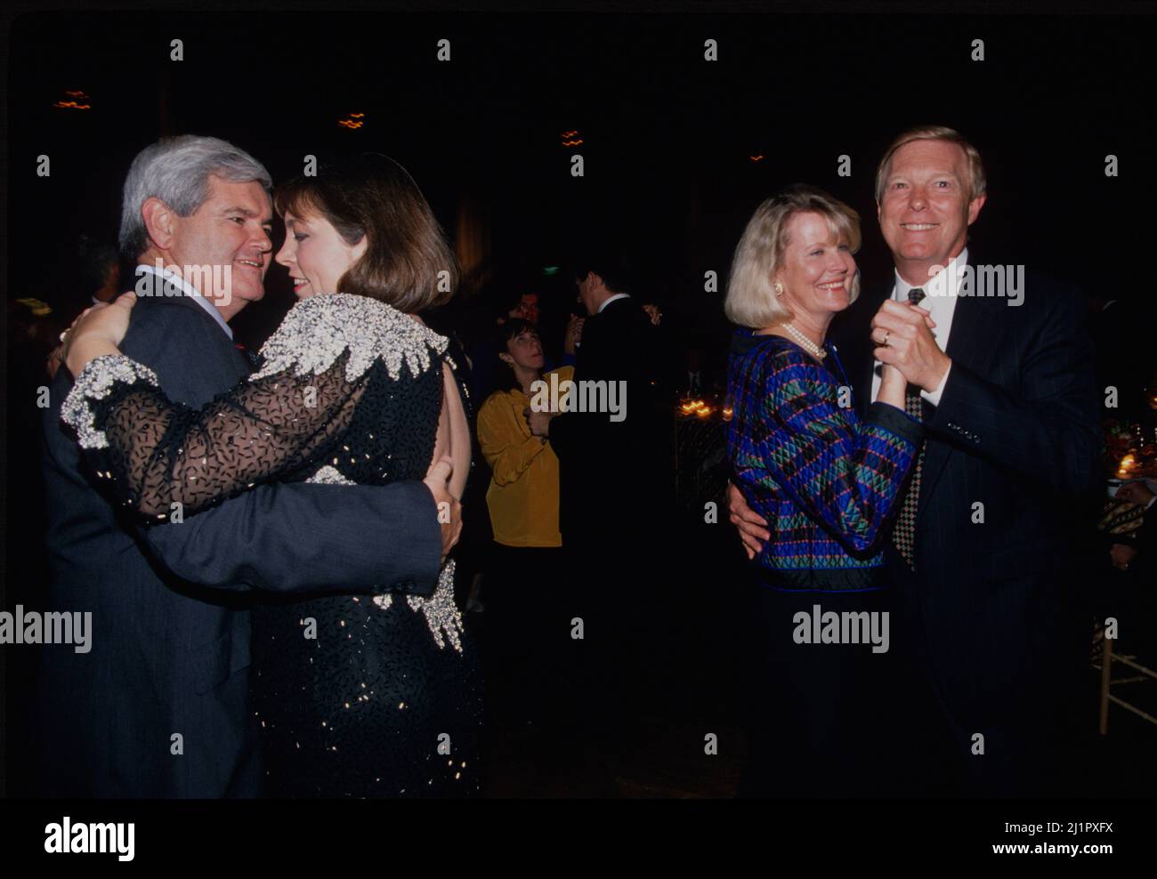 Speaker of the US House of Representatives Newt Gingrich (L), R-GA, and ...