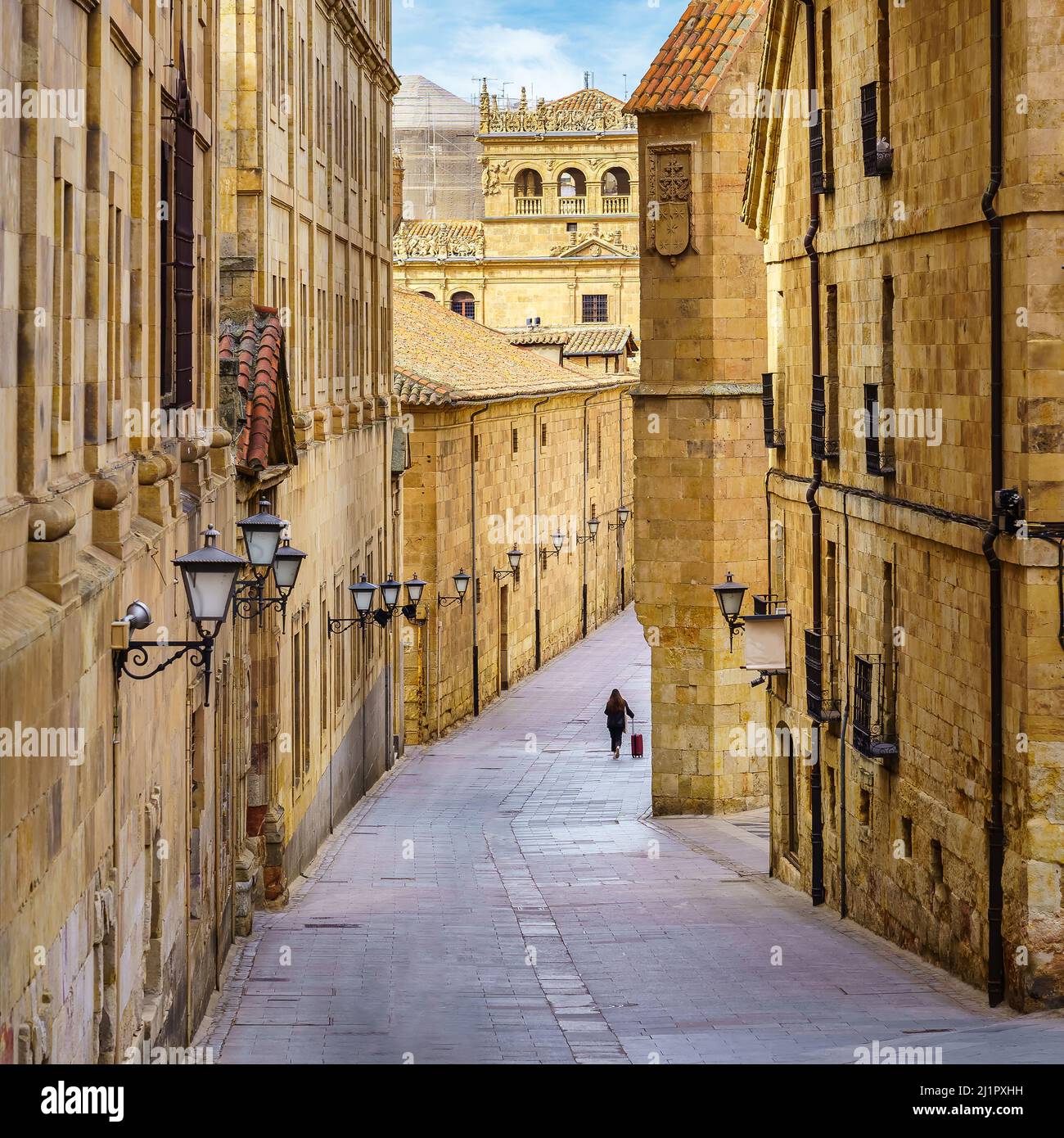 Medieval street of the World Heritage city of Salamanca Stock Photo - Alamy