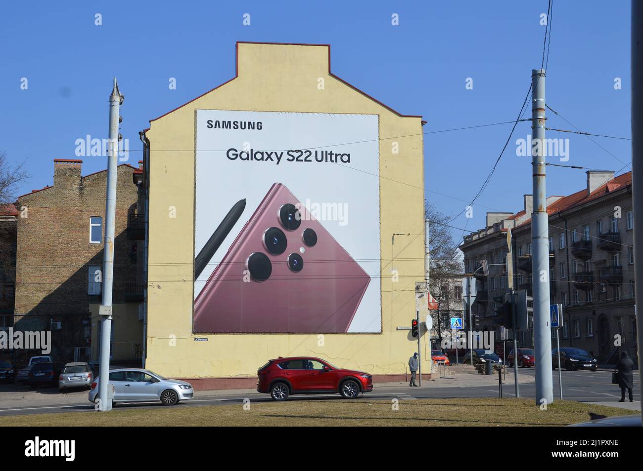 Samsung Galaxy S22 Ultra smartphone outdoor advertising in Vilnius ...
