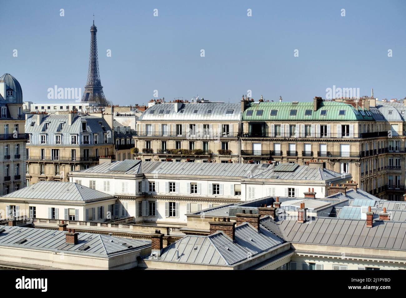 Typical Paris rooftops with Eiffel Tower, Europe Stock Photo - Alamy