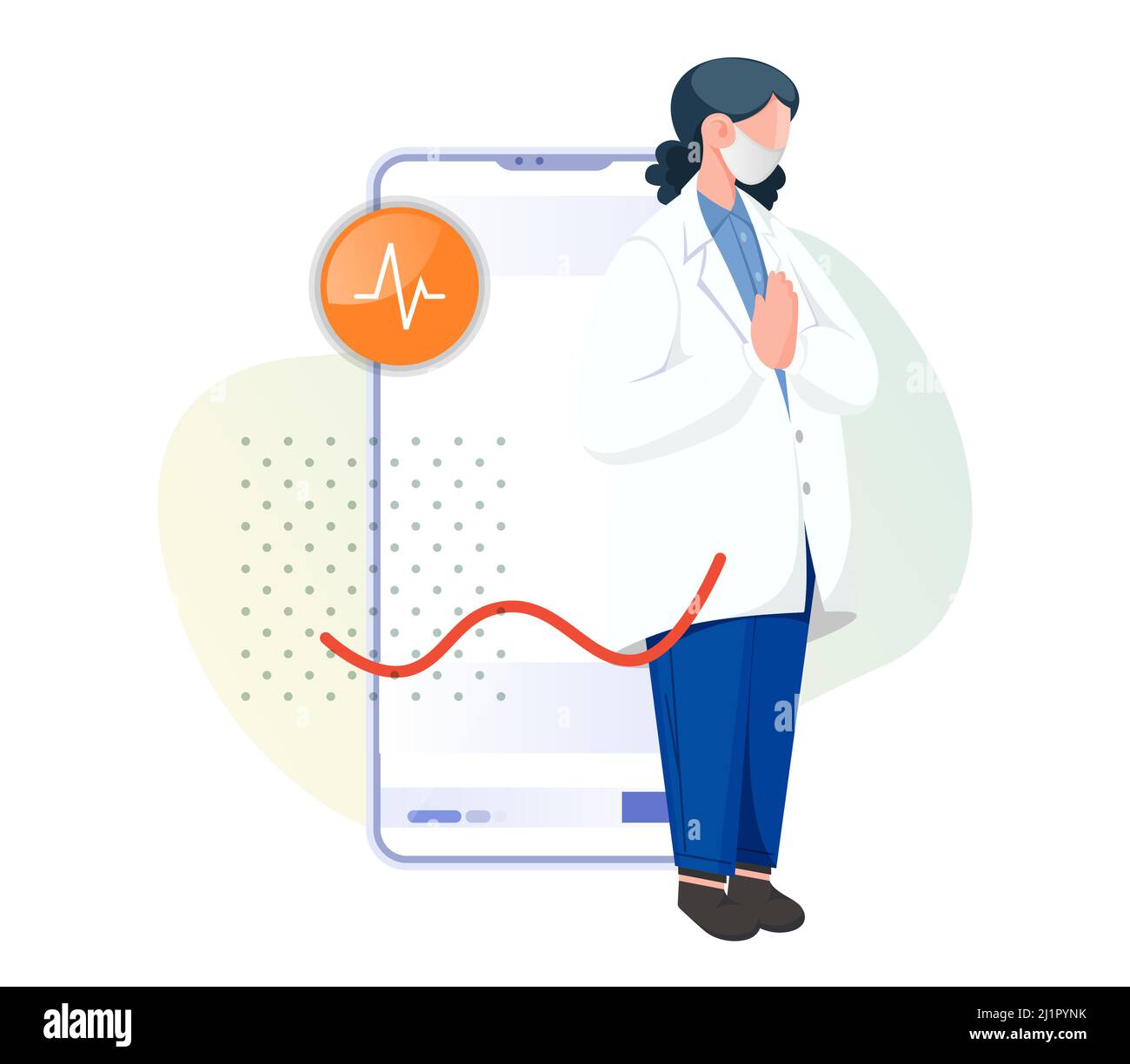 Doctor using Telemedicine Platform on Mobile - Illustration as EPS 10 ...