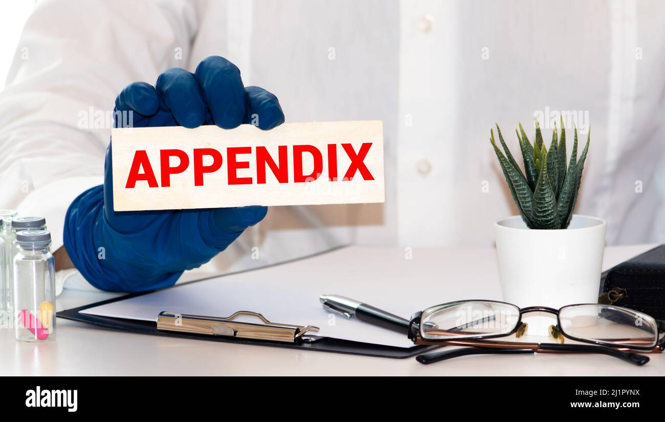 Appendix text written on a diary, medical concept Stock Photo - Alamy