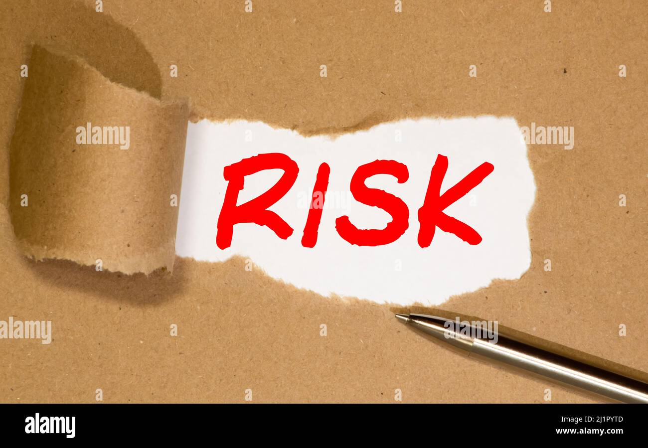 Business Words on notepad. Work business tex RISK Stock Photo - Alamy